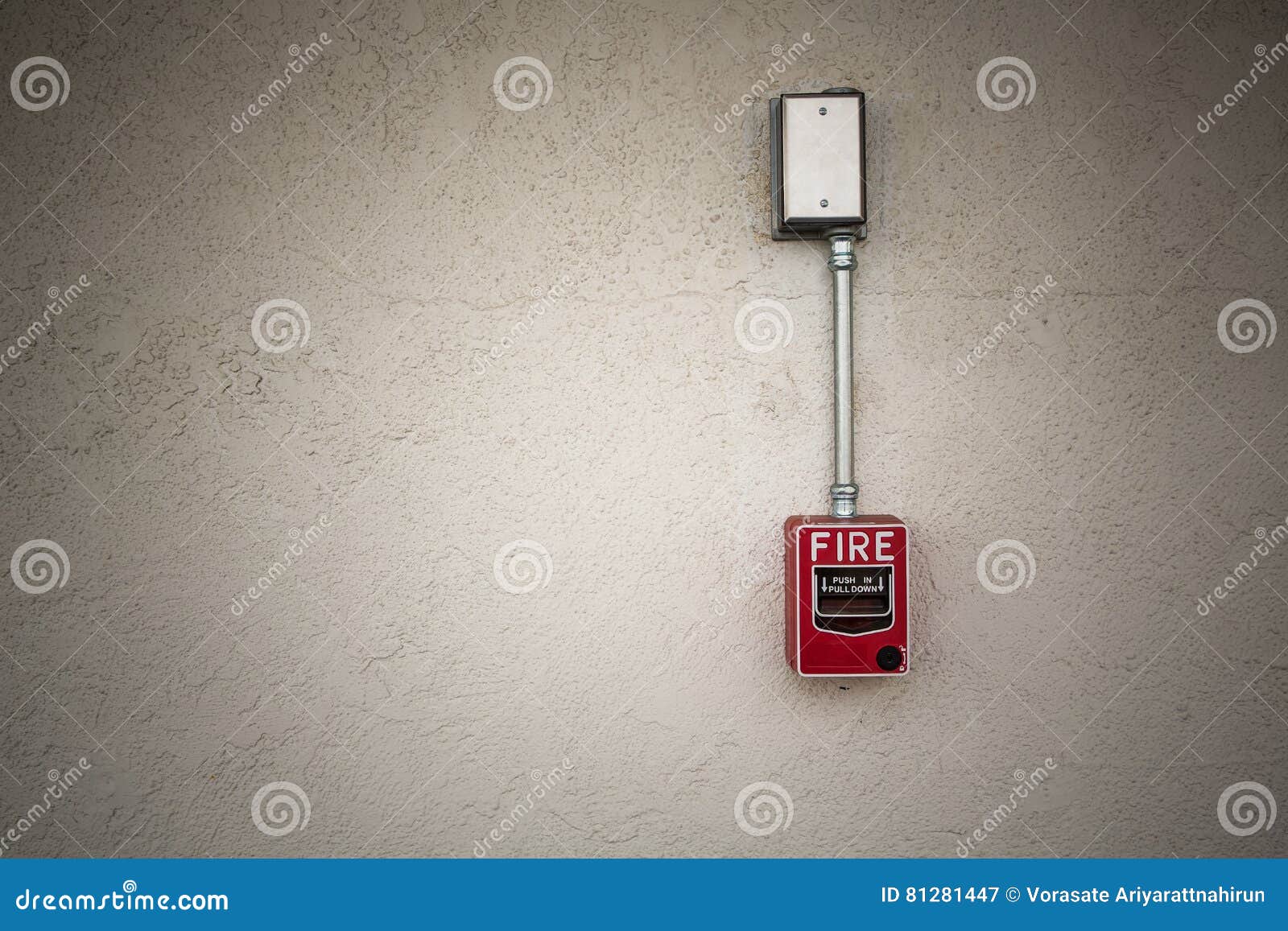 Red Fire Alarm Switch at White Wall Stock Image - Image of safety ...