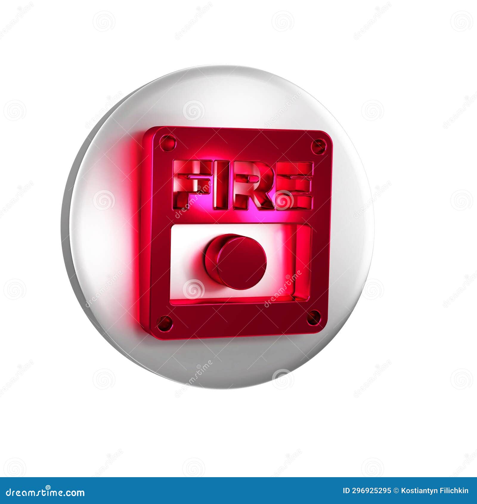 Red Fire Alarm System Icon Isolated on Transparent Background. Pull ...