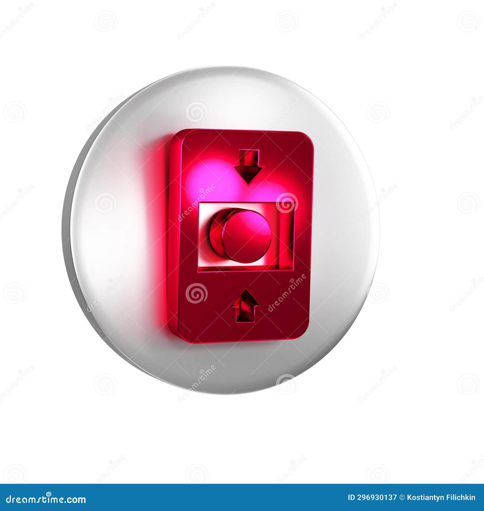 Red Fire Alarm System Icon Isolated on Transparent Background. Pull ...