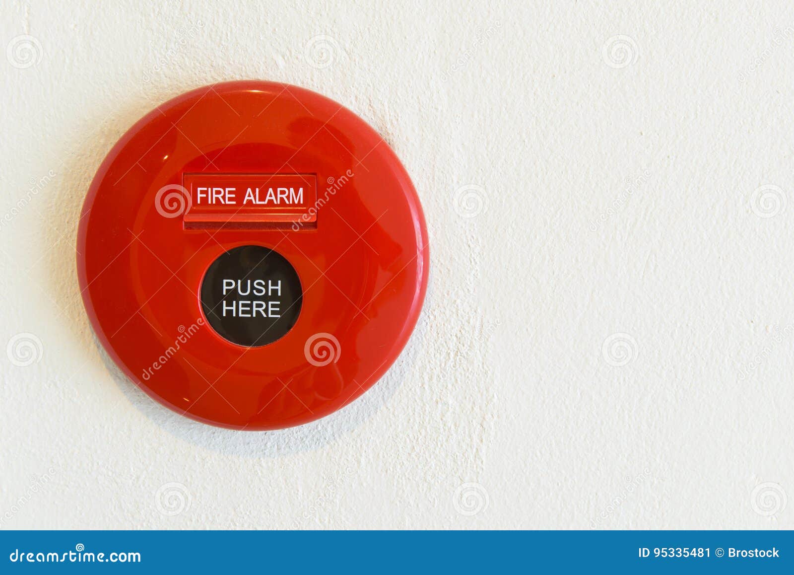 Red fire alarm on a wall stock image. Image of feature - 95335481