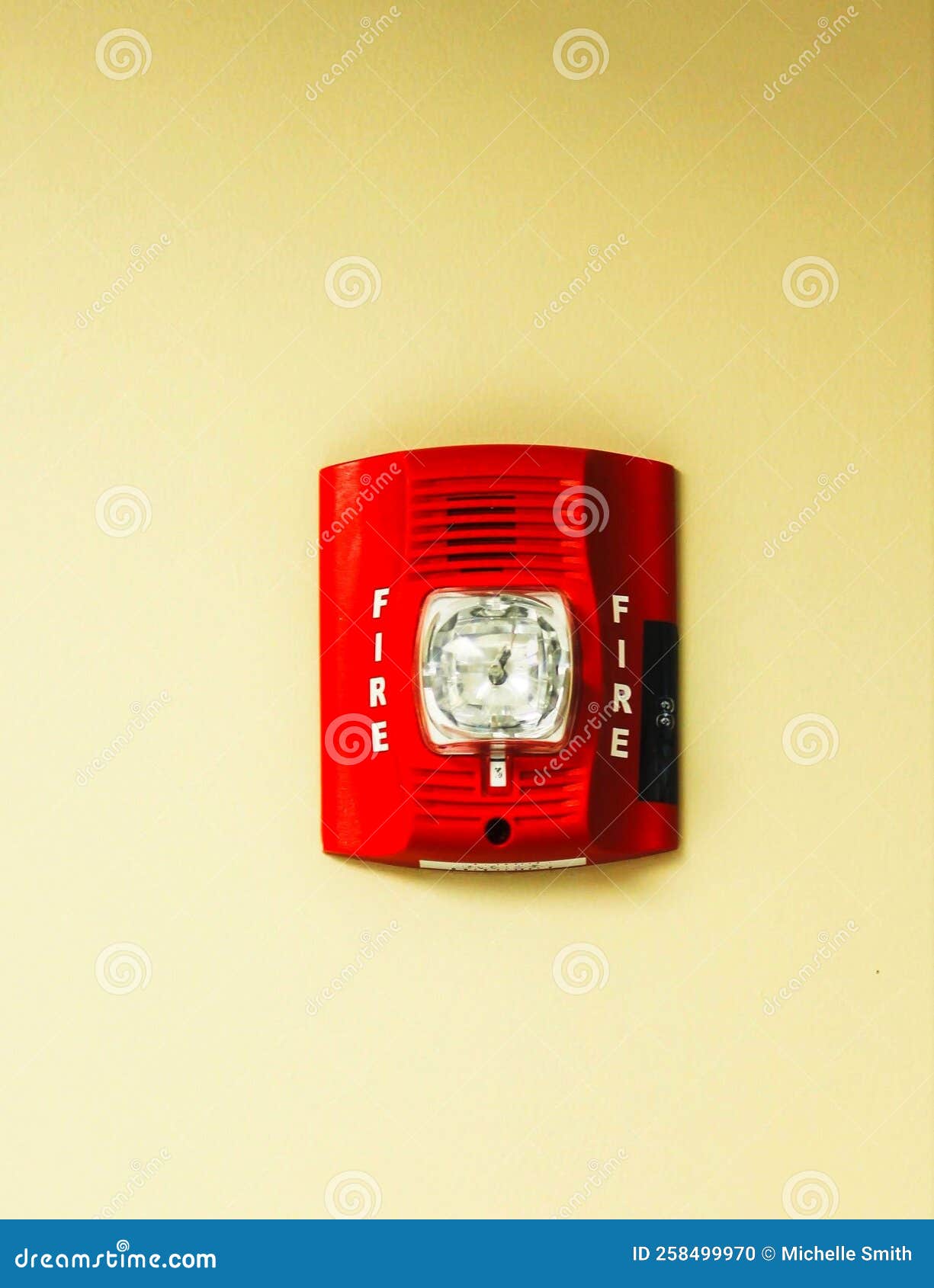 Red Fire Alarm on the Wall stock photo. Image of firefighter - 258499970