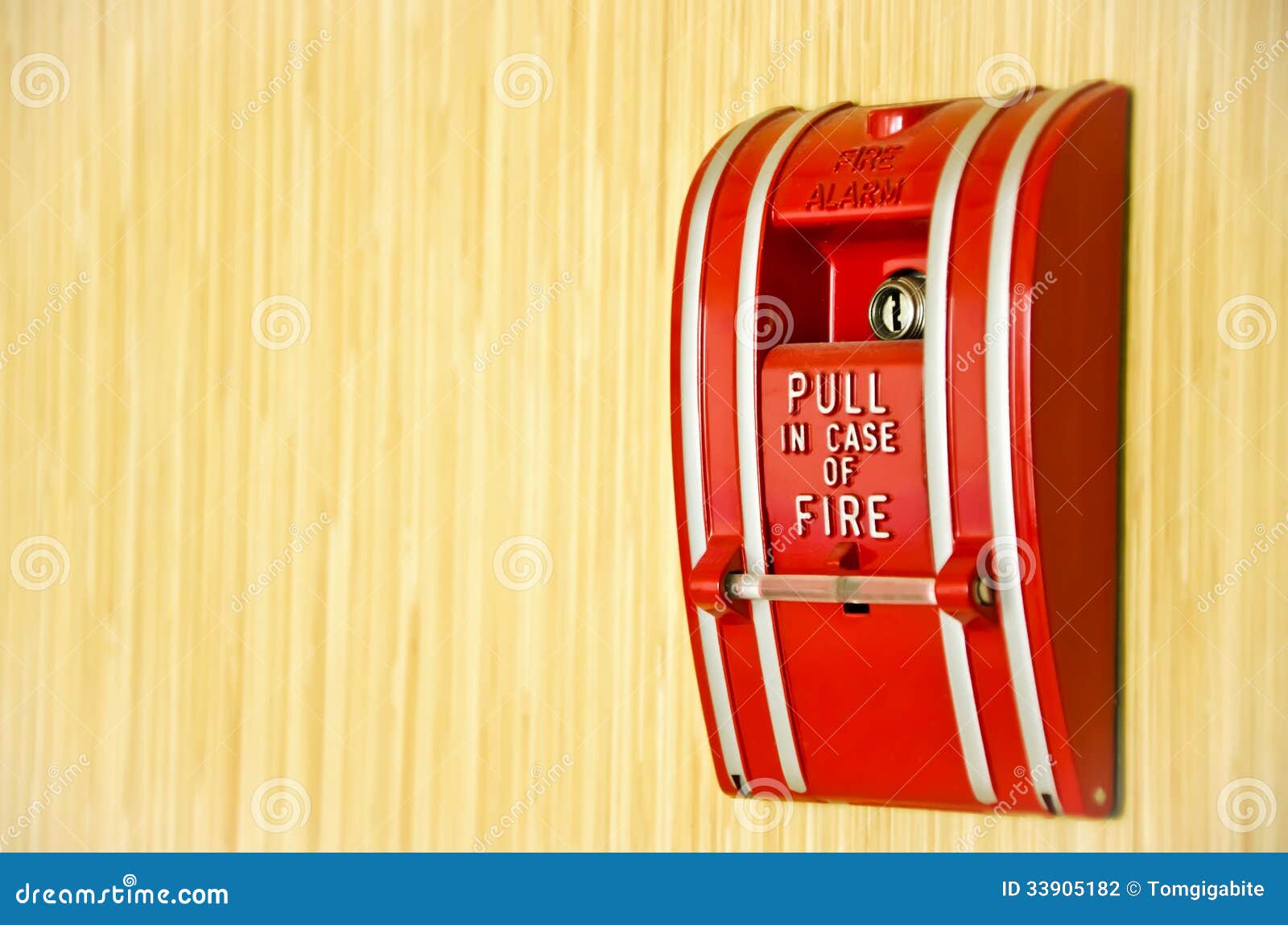 Red Fire alarm stock photo. Image of pull, handle, burn - 33905182
