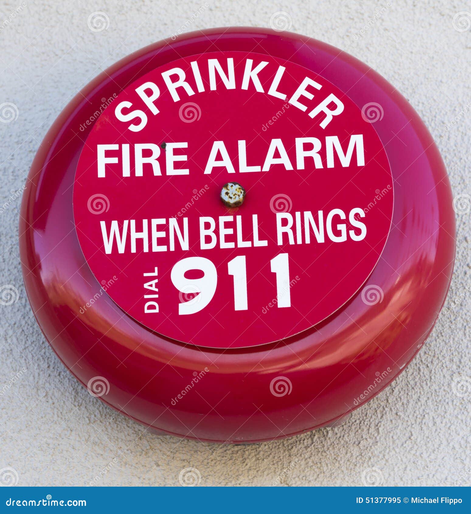 Red Fire Alrm Bell on a Wall Stock Image - Image of safety, wall: 51377995