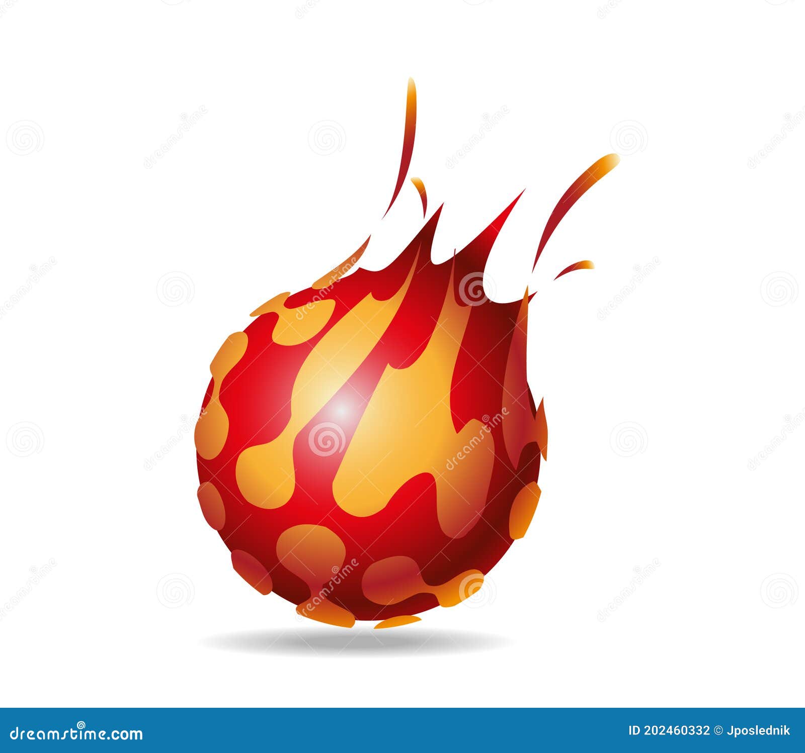 Red Fire Ball Surrounded by Connected Pairs of Yellow Dots Stock Vector ...