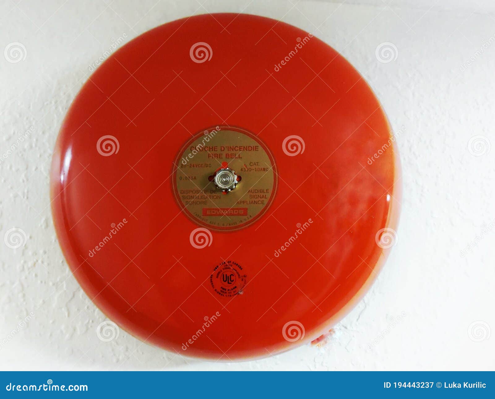 A Red Fire Bell on a White Wall Editorial Photography - Image of ...