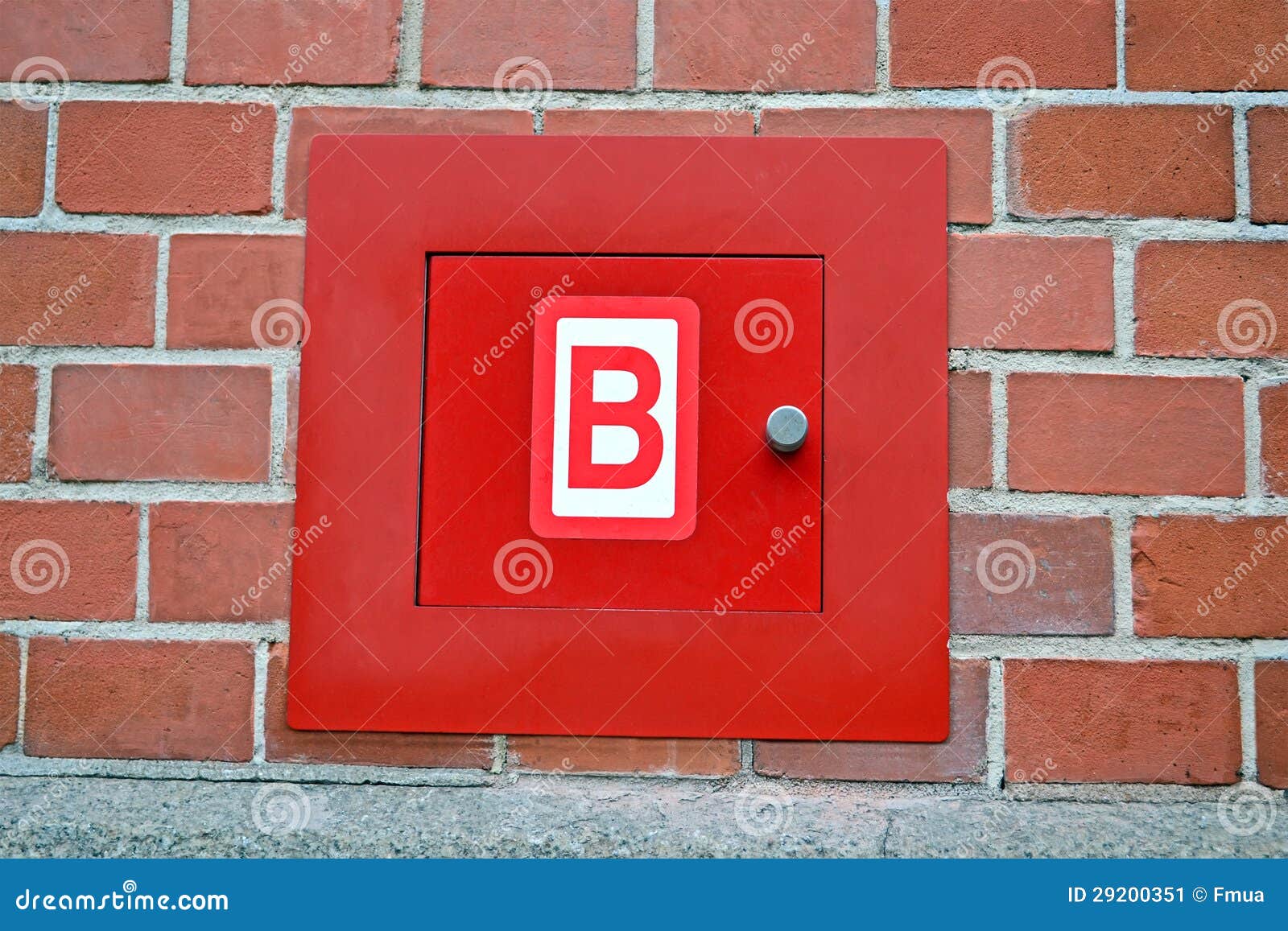 Red Fire Box for Hydrant, Red Brick Wall, Modern Security, Stock Image ...