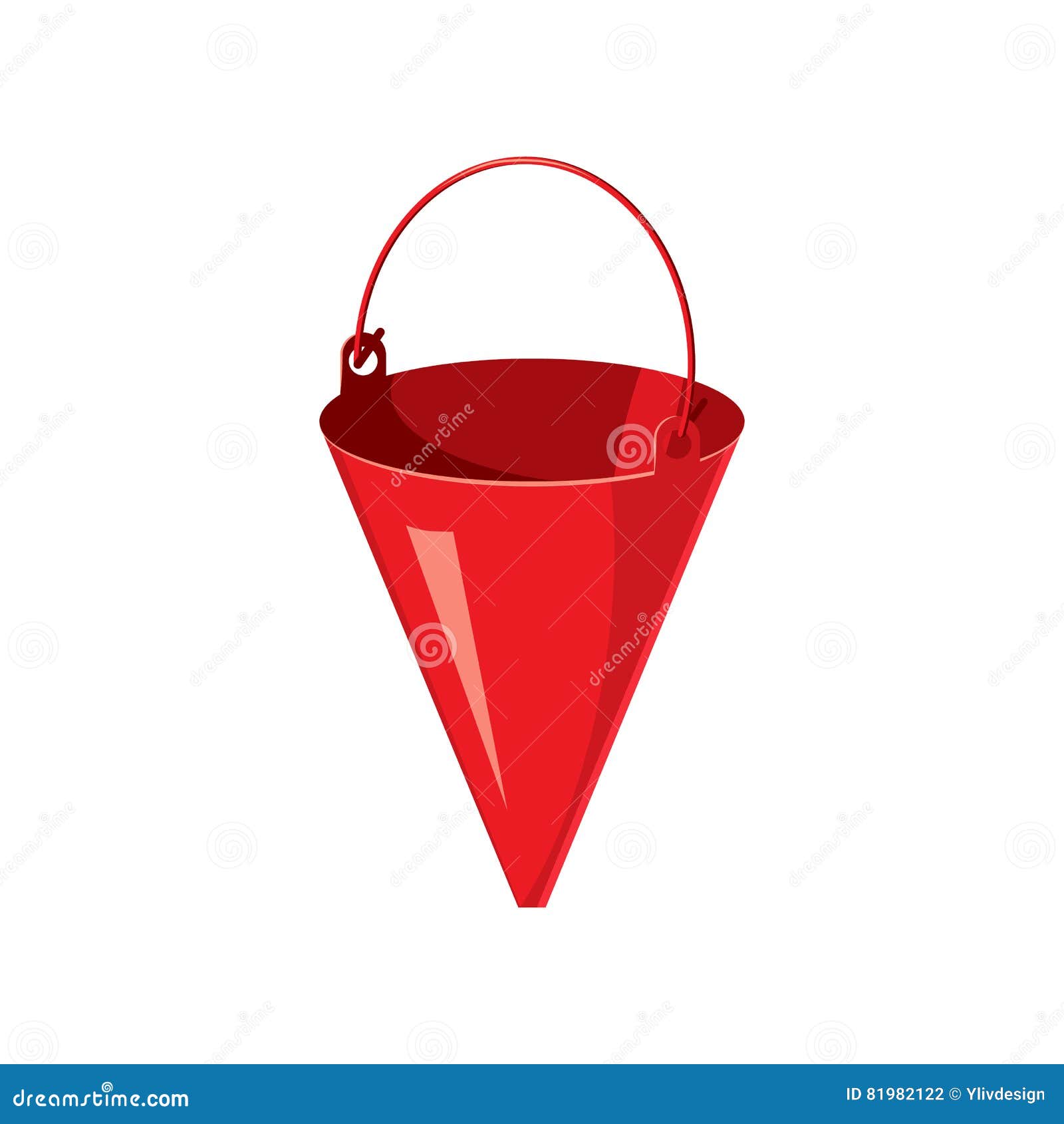 Red Fire Bucket Icon, Cartoon Style Stock Vector - Illustration of ...