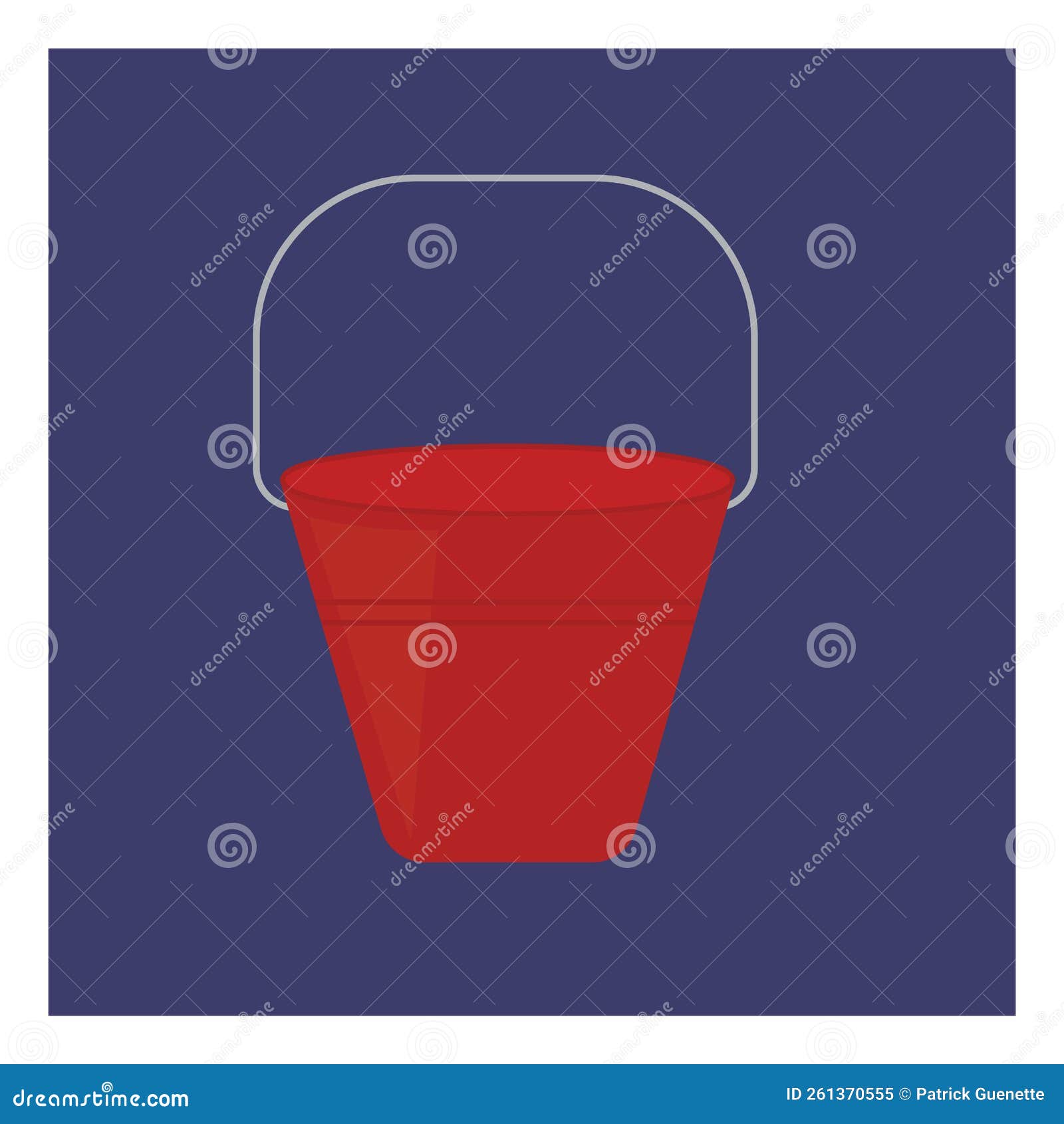 Red fire bucket, icon stock vector. Illustration of water - 261370555