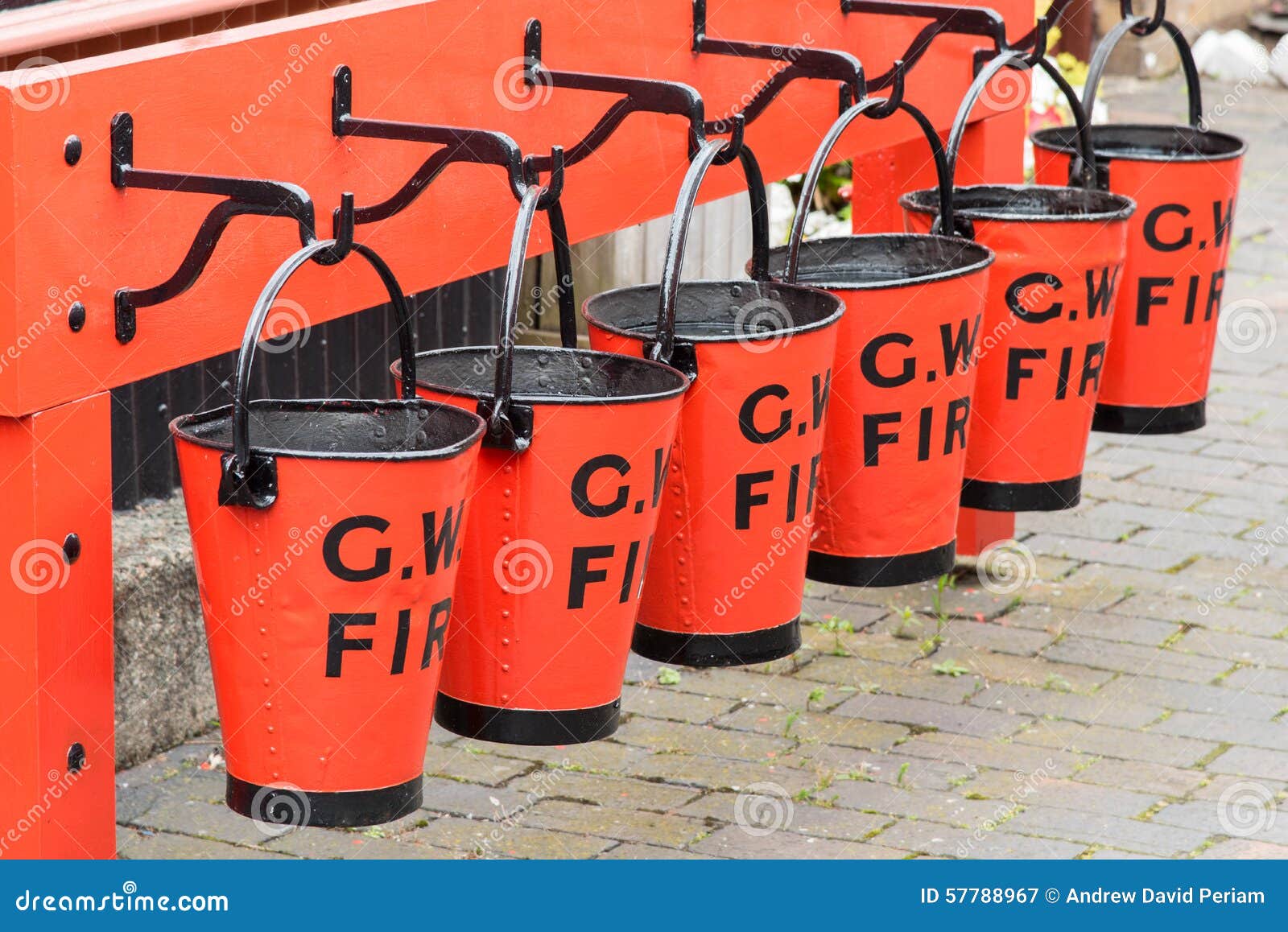 Red Fire Buckets stock image. Image of buckets, railroad - 57788967