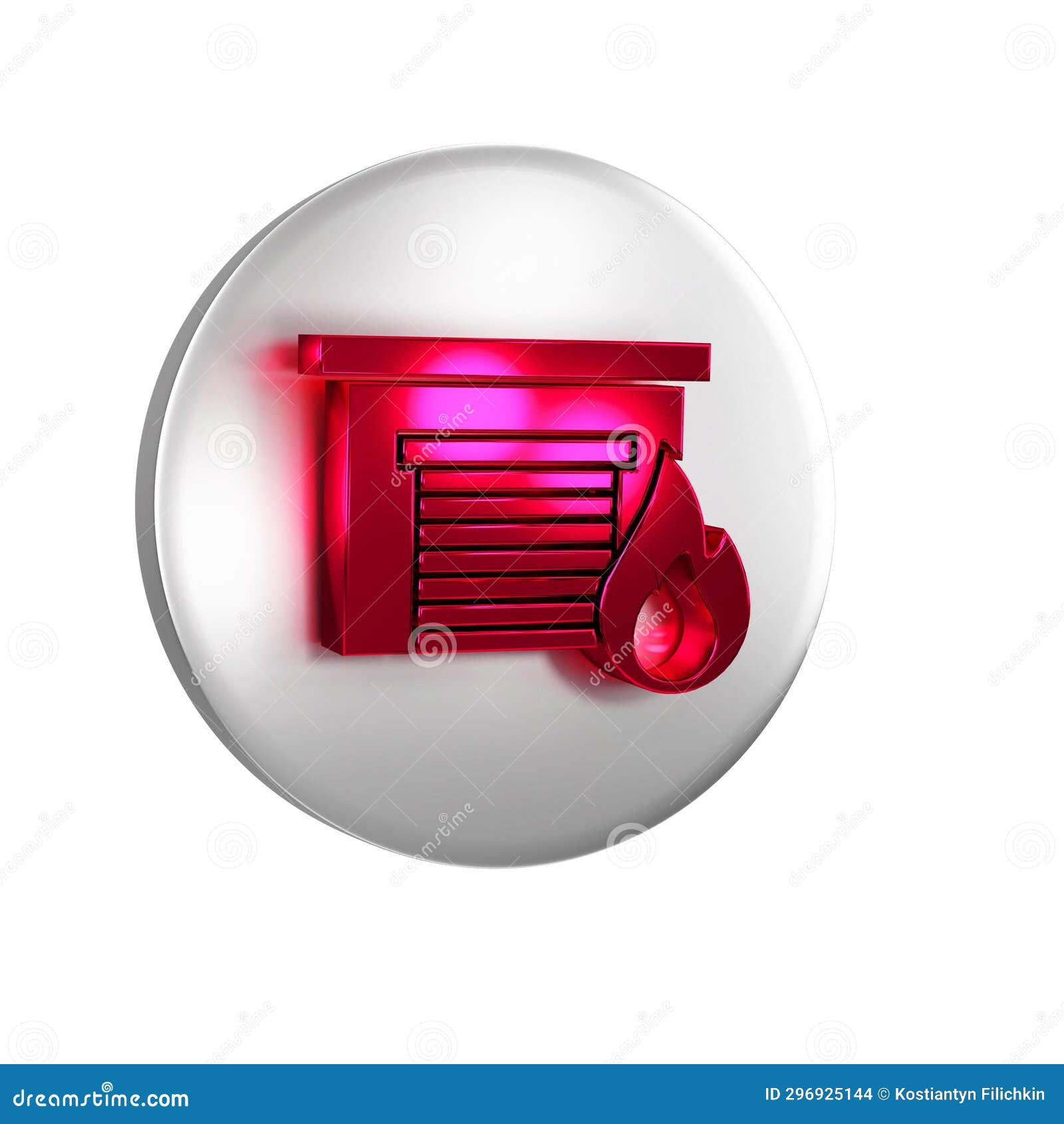 Red Fire in Burning Garage Icon Isolated on Transparent Background ...