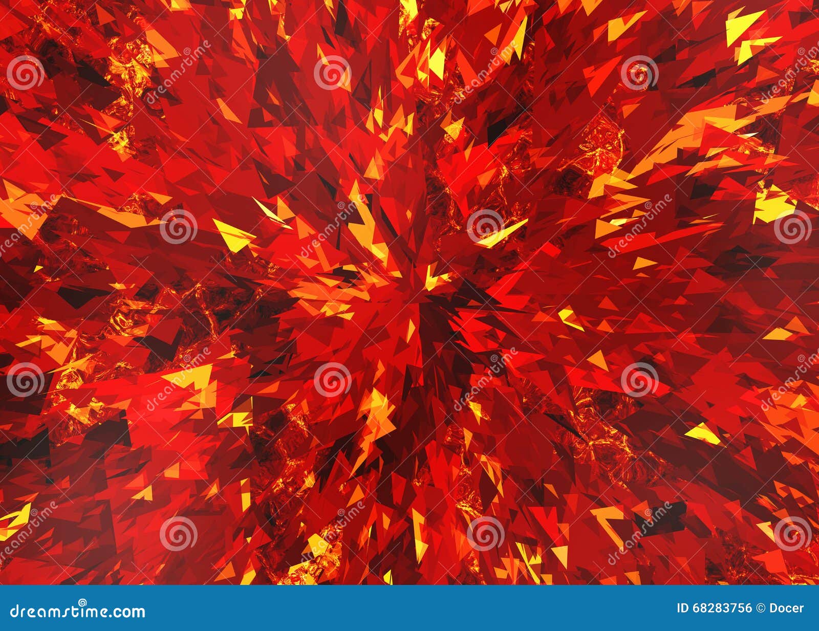 Red Fire Burst and Broken Elements Stock Illustration - Illustration of ...
