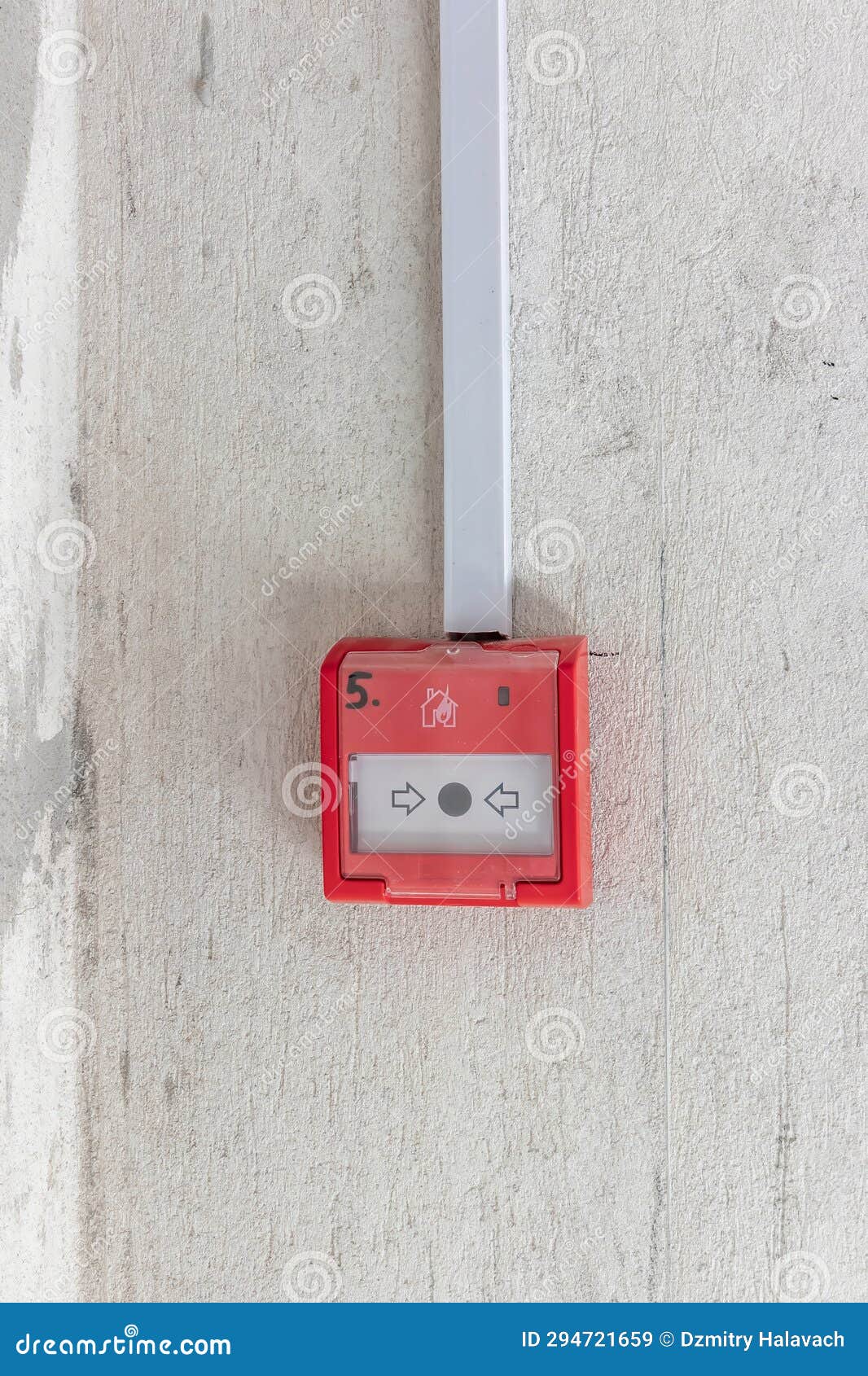 Red Fire Button on Concrete Wall Stock Image - Image of button, alarm ...