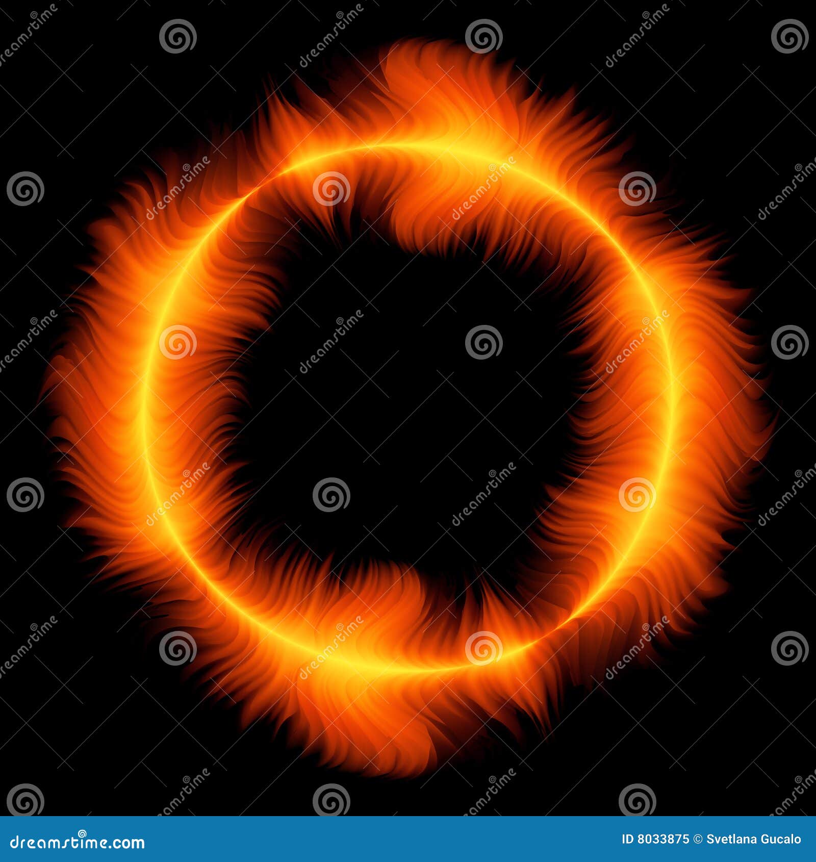 Fire Circle With Black Background Vector Illustration | CartoonDealer ...