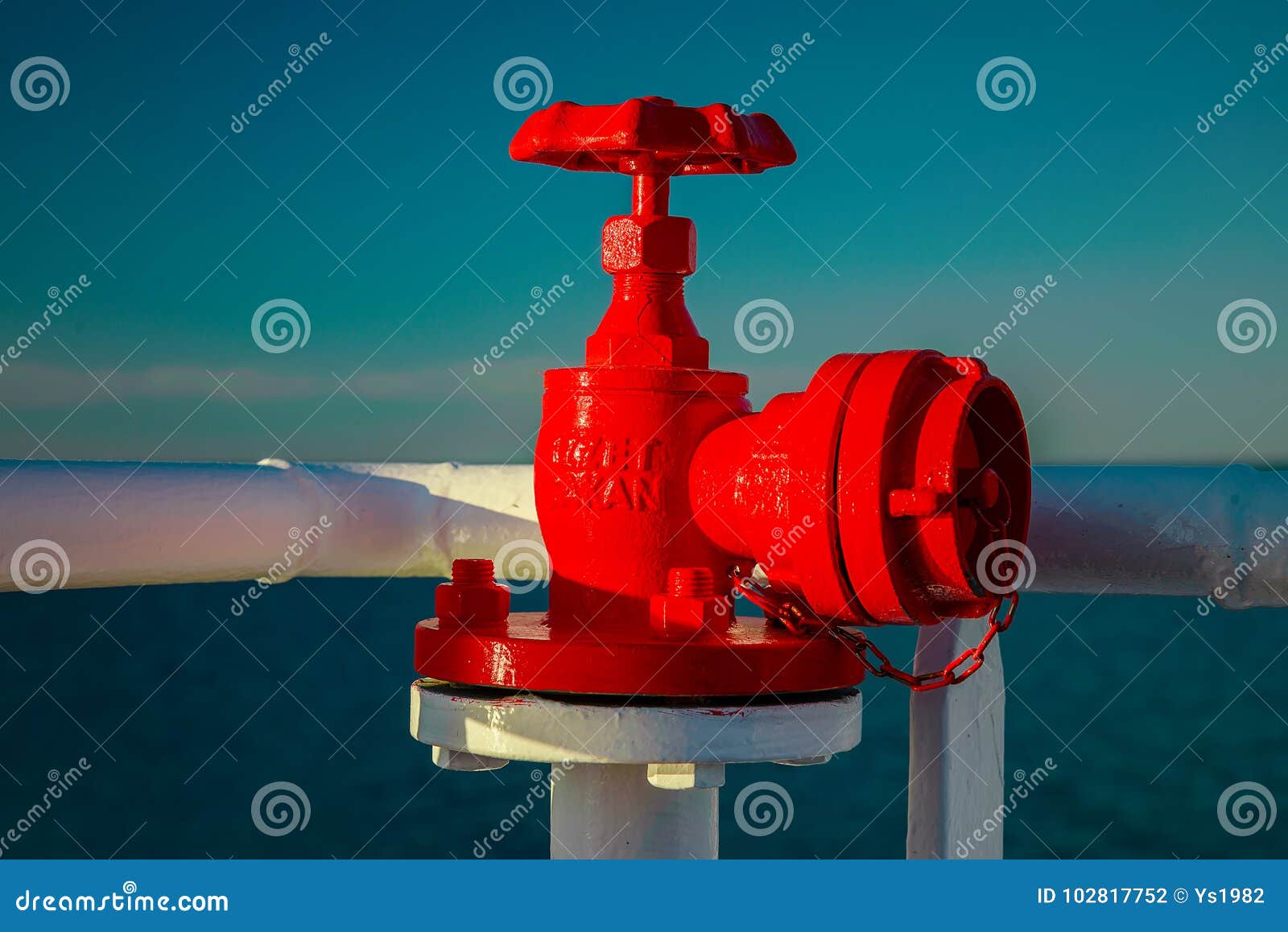 Red Fire Cock, Fireplug on a Ship Stock Photo - Image of architecture ...