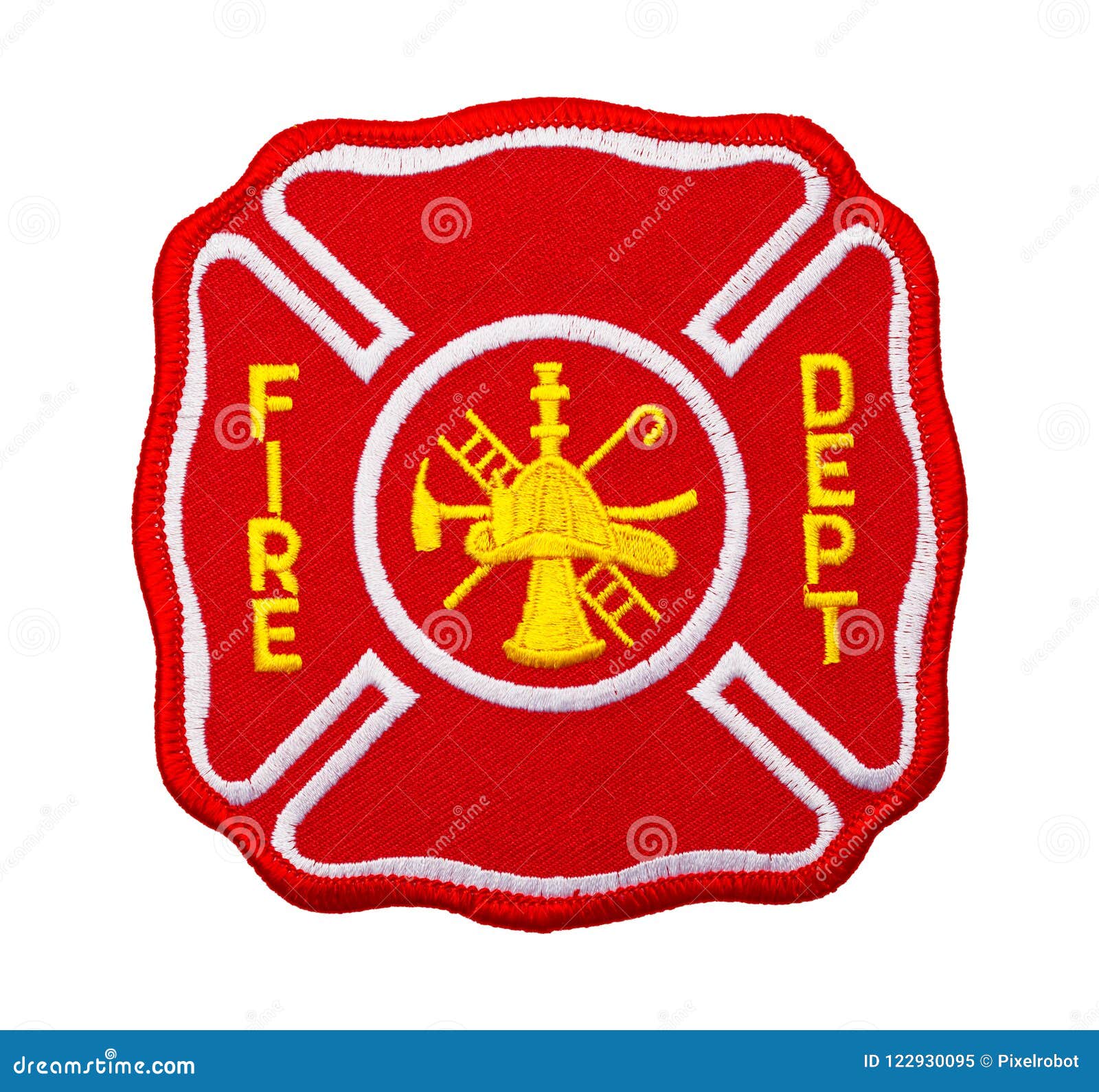 Fire Dept Patch stock image. Image of fabric, isolated - 122930095