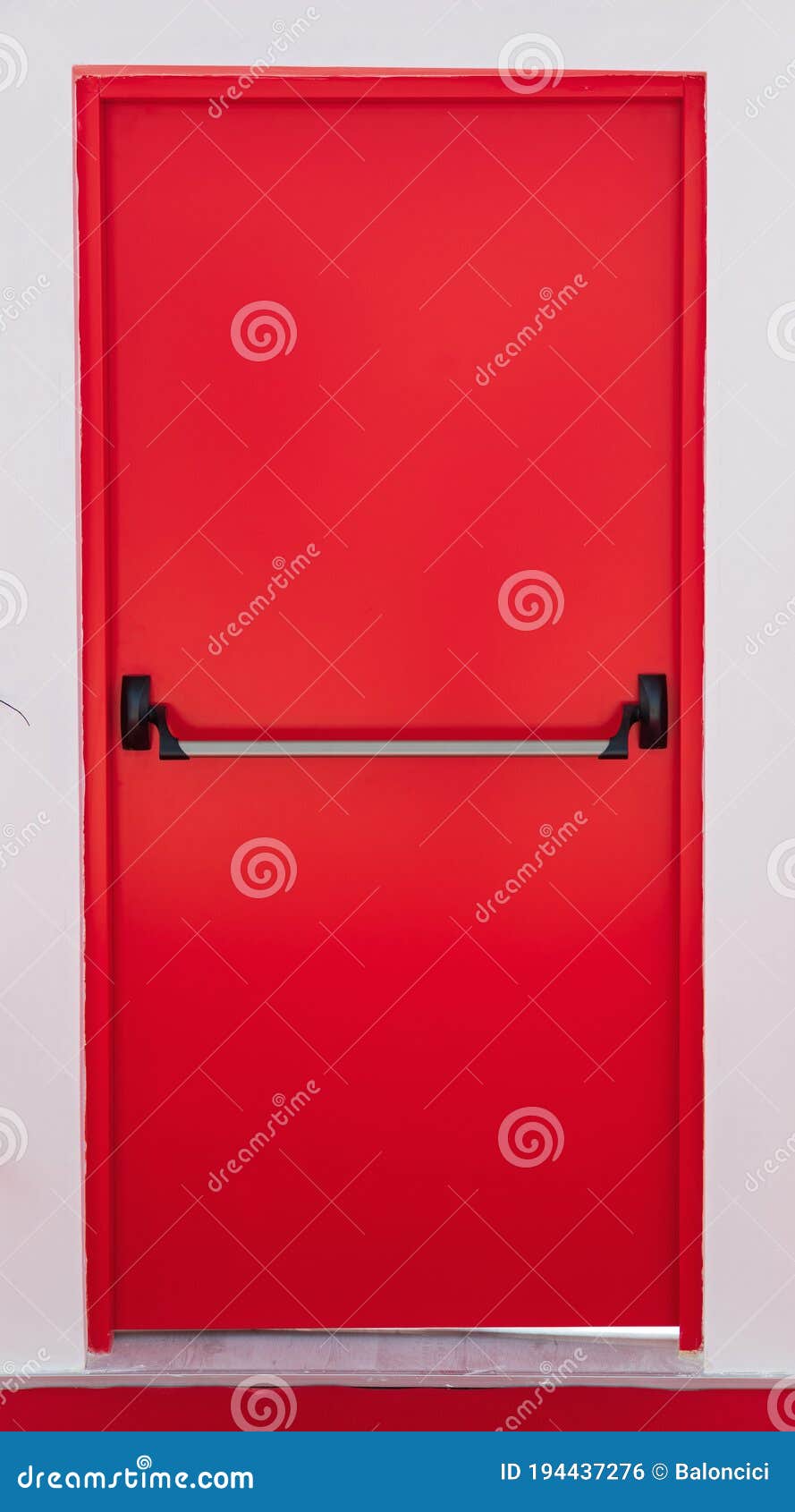 Red Fire Door stock photo. Image of handle, safety, insulated - 194437276