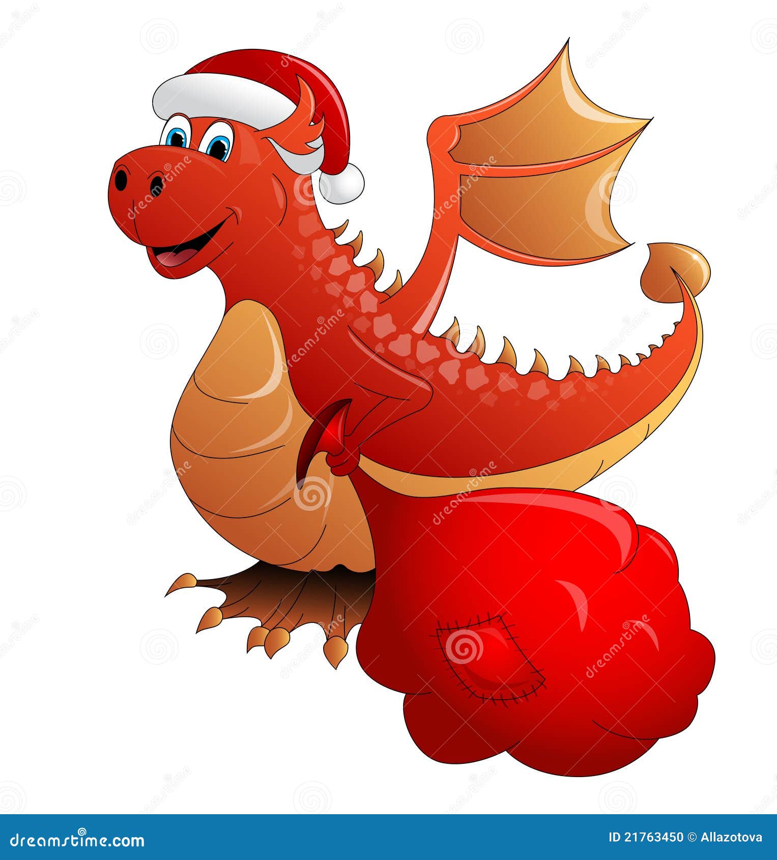 Red Fire dragon. Vector stock illustration. Illustration of isolated ...