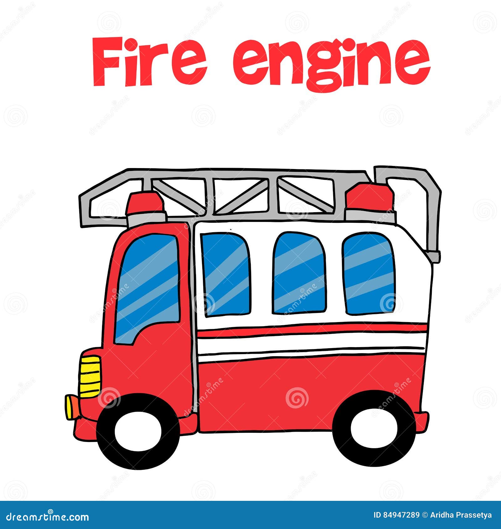 Red Fire Engine Cartoon Vector Stock Vector - Illustration of transport ...