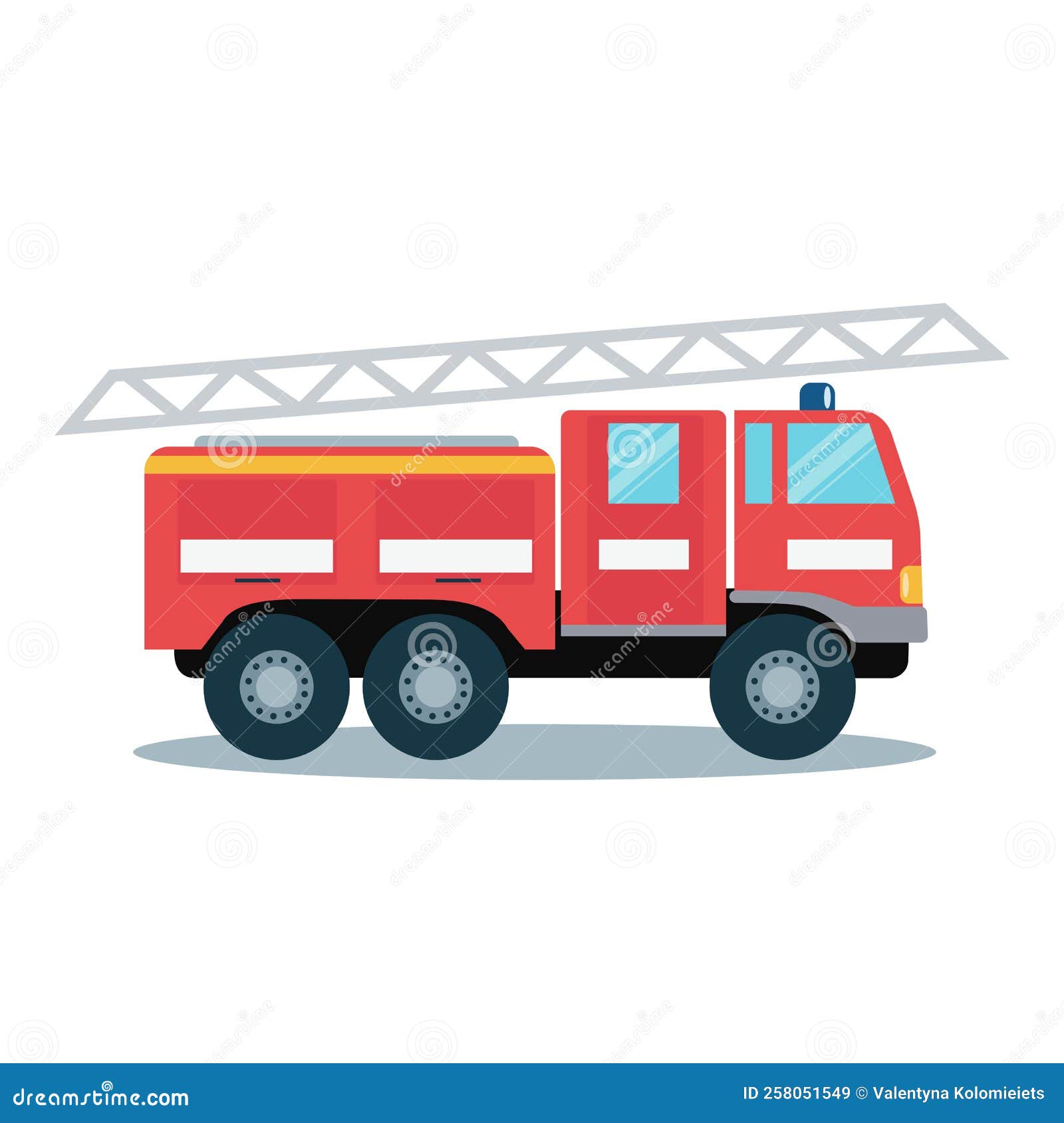 Red Fire Engine, Emergency Rescue Truck Isolated on White Stock Vector ...