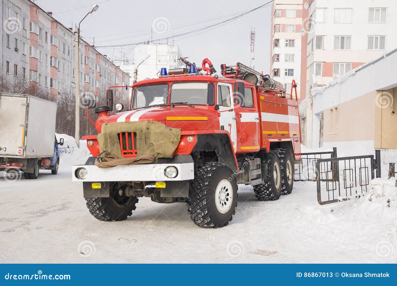 Red Fire Engine Ready for Rescue Stock Image - Image of ride, blow ...