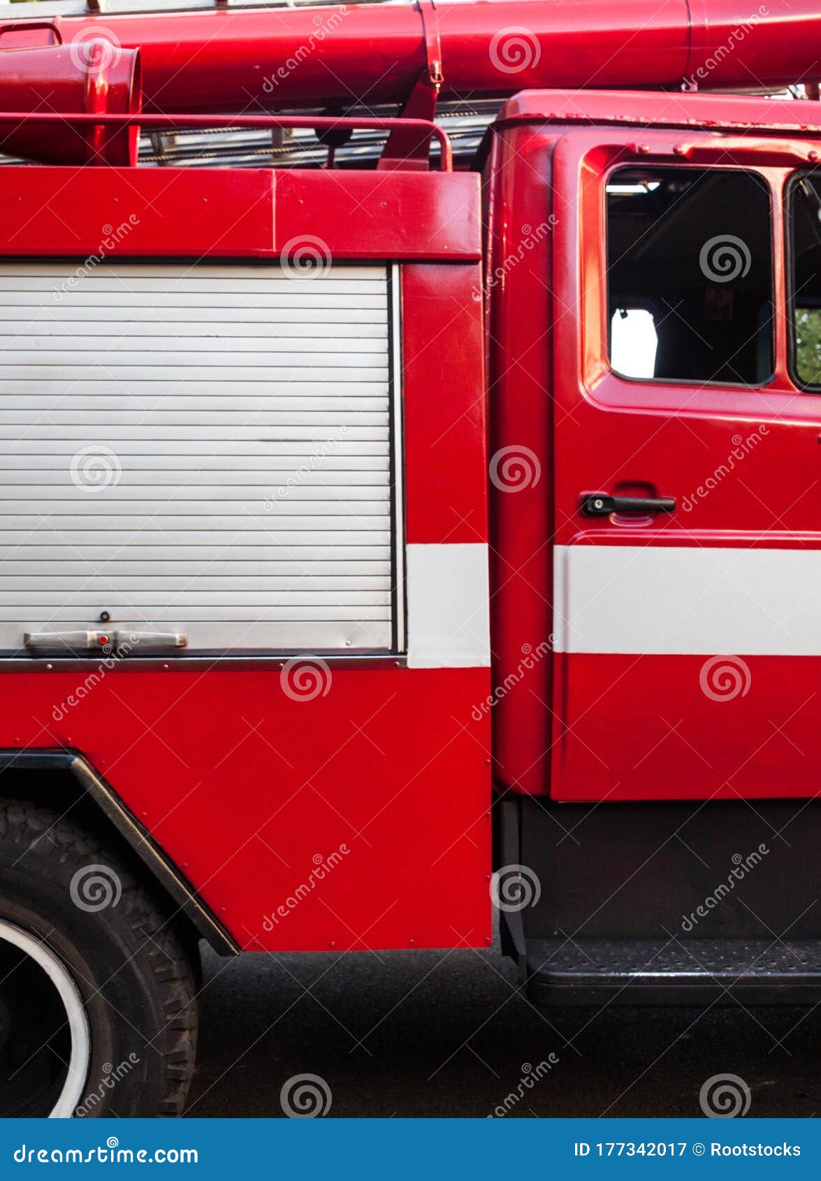 Red fire engine stock image. Image of engine, firework - 177342017