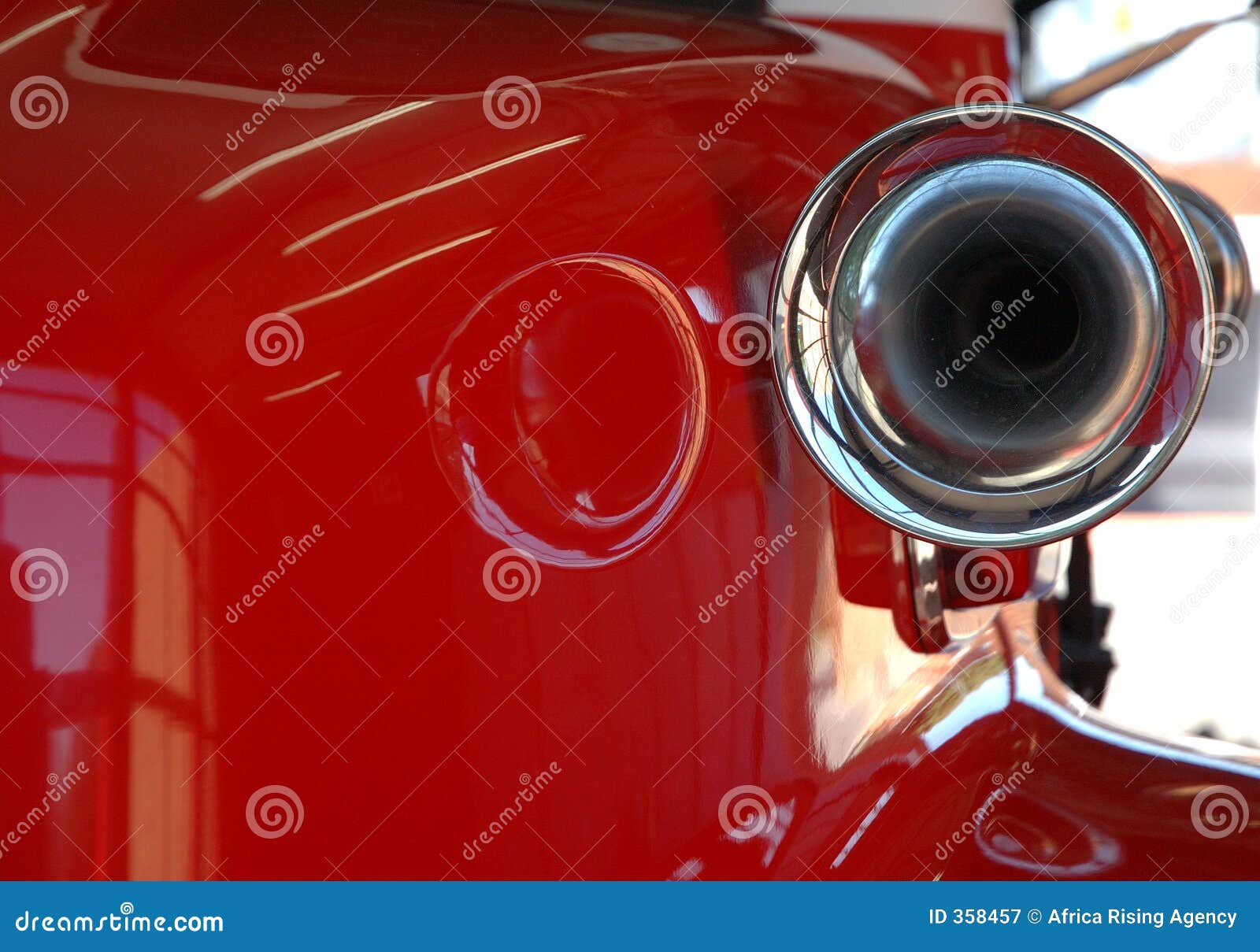 Red fire engine and siren stock image. Image of device - 358457