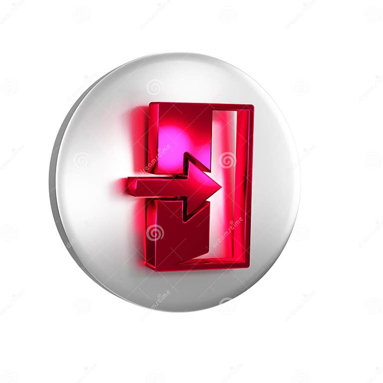 Red Fire Exit Icon Isolated on Transparent Background. Fire Emergency ...