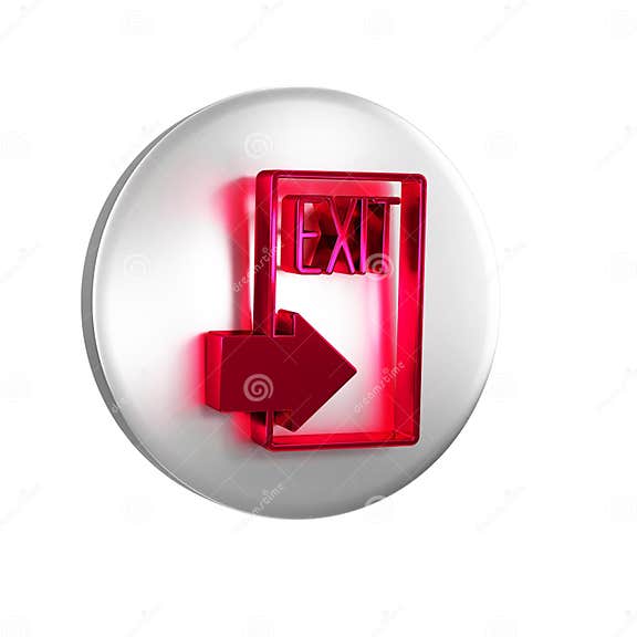 Red Fire Exit Icon Isolated on Transparent Background. Fire Emergency ...