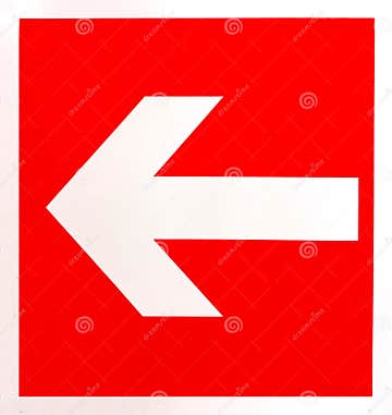 The Red Fire Exit Sign Indicates the Direction of Evacuation.. Stock ...