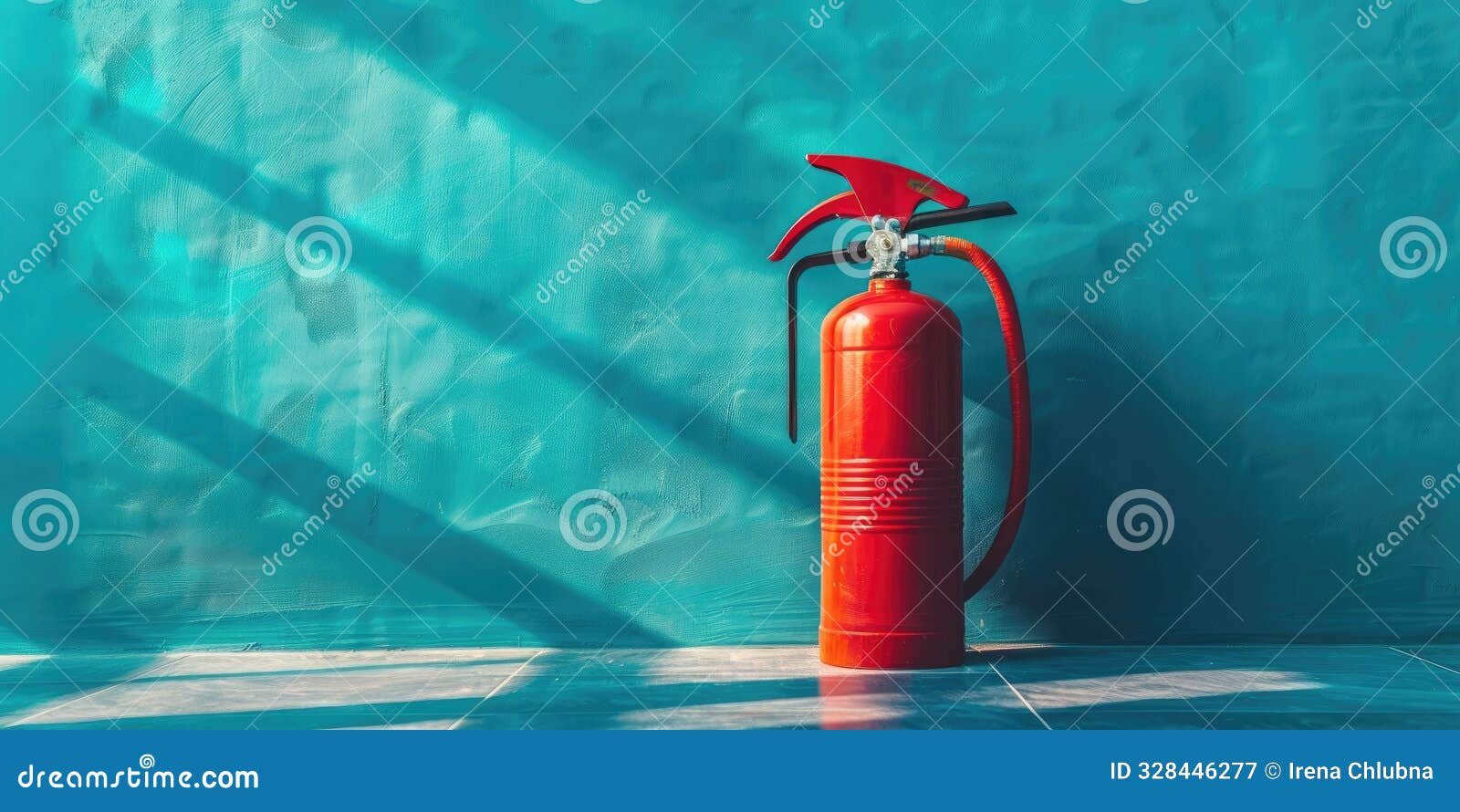 Red Fire Extinguisher, Emphasizing Safety Equipment and Fire Prevention ...