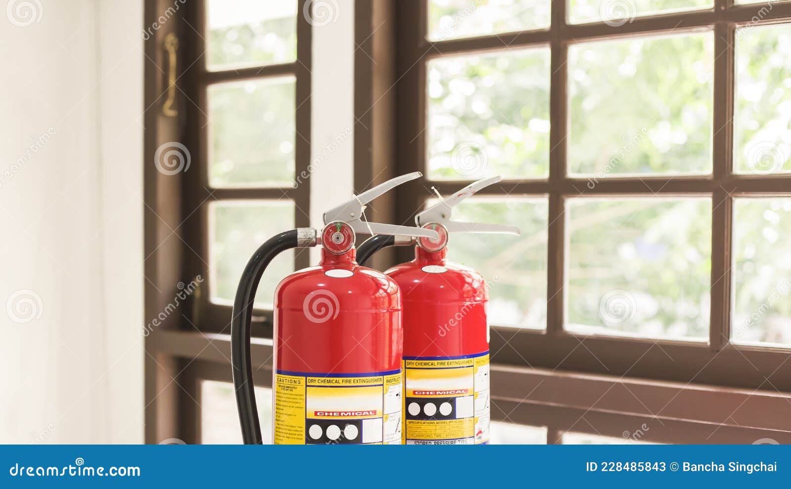 The Red Fire Extinguisher is Ready for Use in Case of an Indoor Fire ...