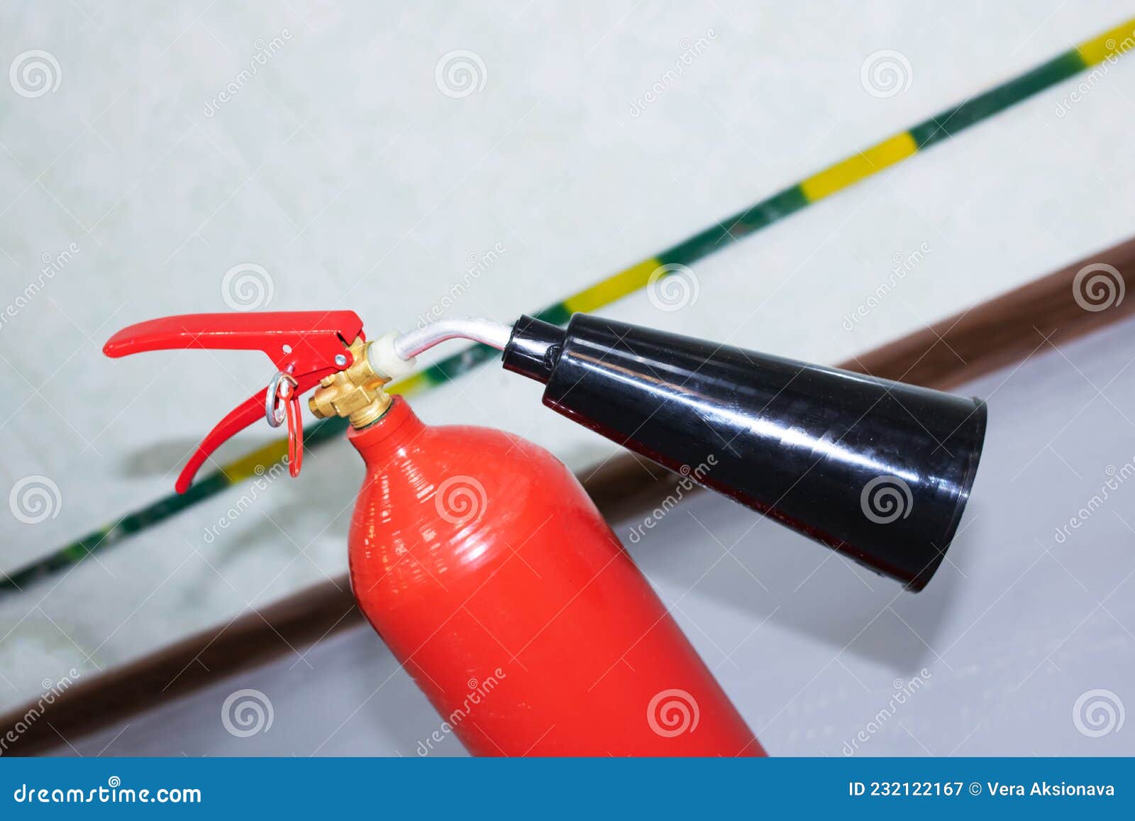 Red Fire Extinguisher in the Room Closeup Stock Image - Image of burn ...