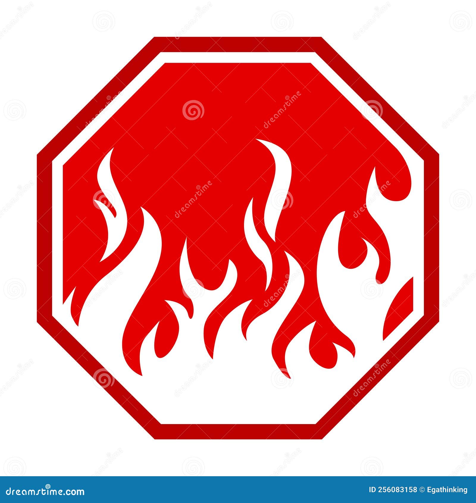Red Fire or Flame Danger Sign Vector Icon Logo Stock Illustration ...