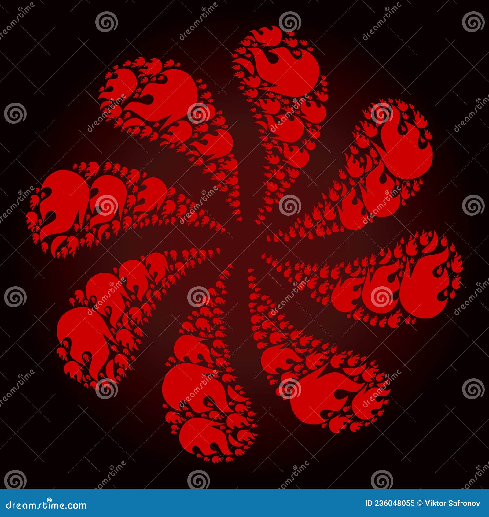 Bloody Fire Flame Icon Rotation Flower Shape Stock Vector ...