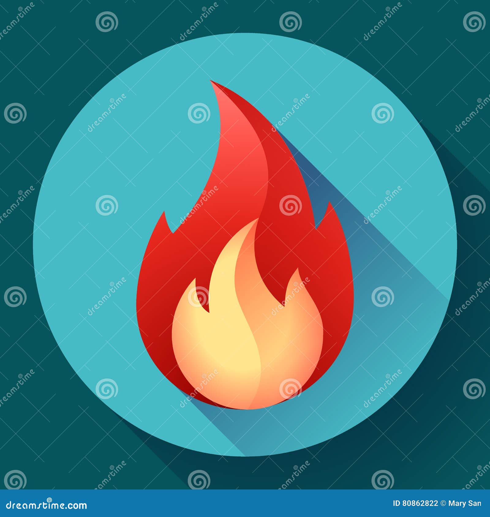 Red Fire Flame Icon Vector Illustration Stock Vector - Illustration of ...