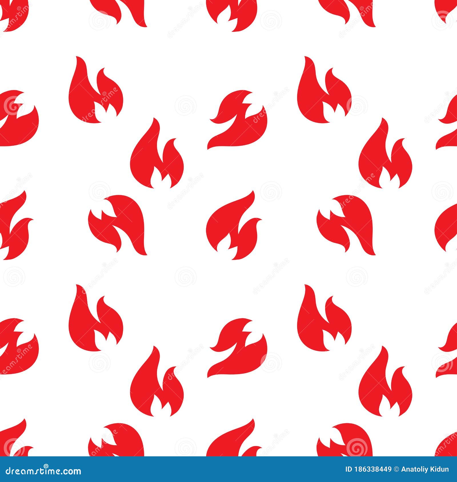 Red Fire Flames Seamless Pattern for Background or Safety Concept ...