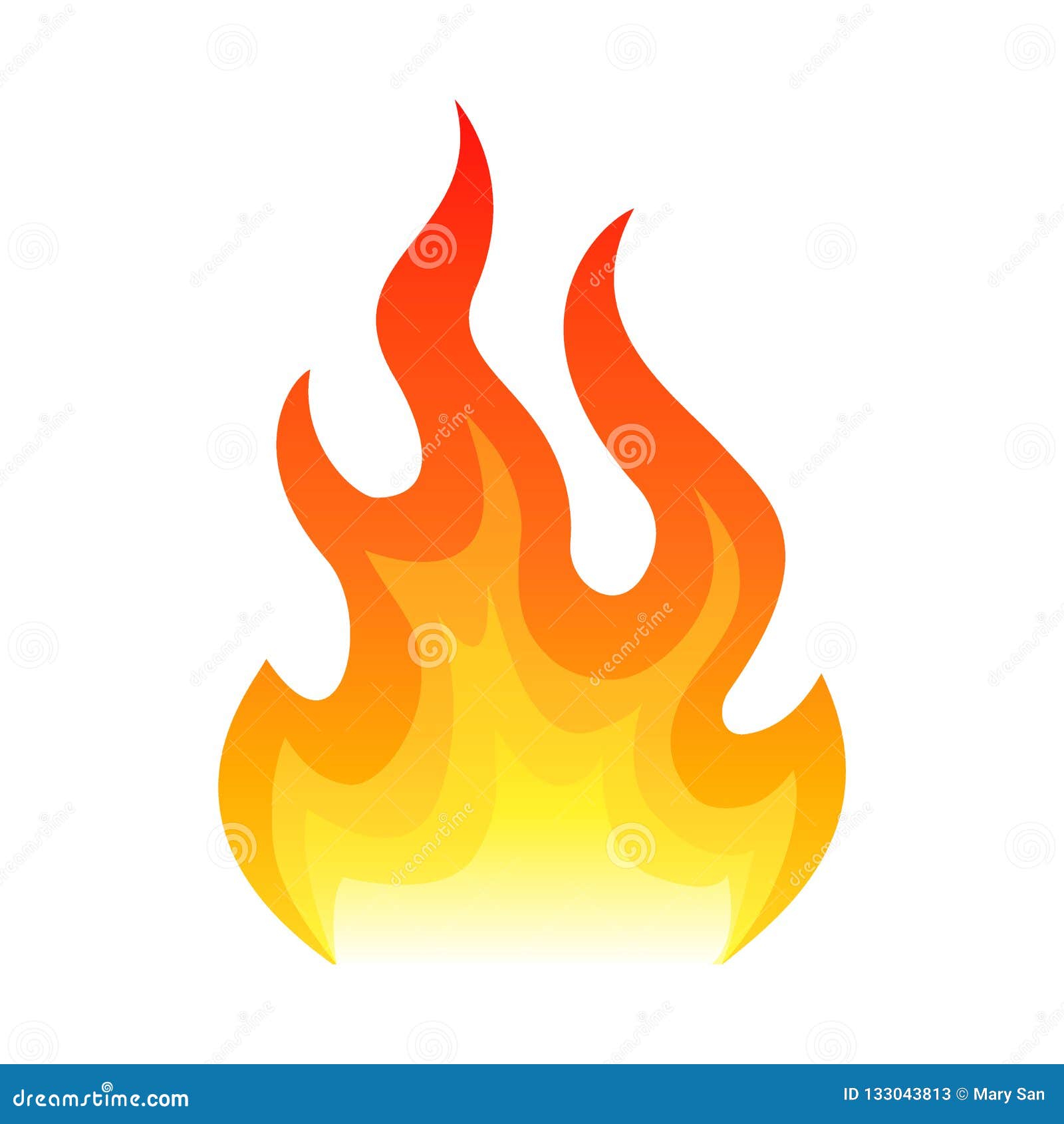 Red Fire Flat Icon Isolated on White Background for Danger Concept or ...
