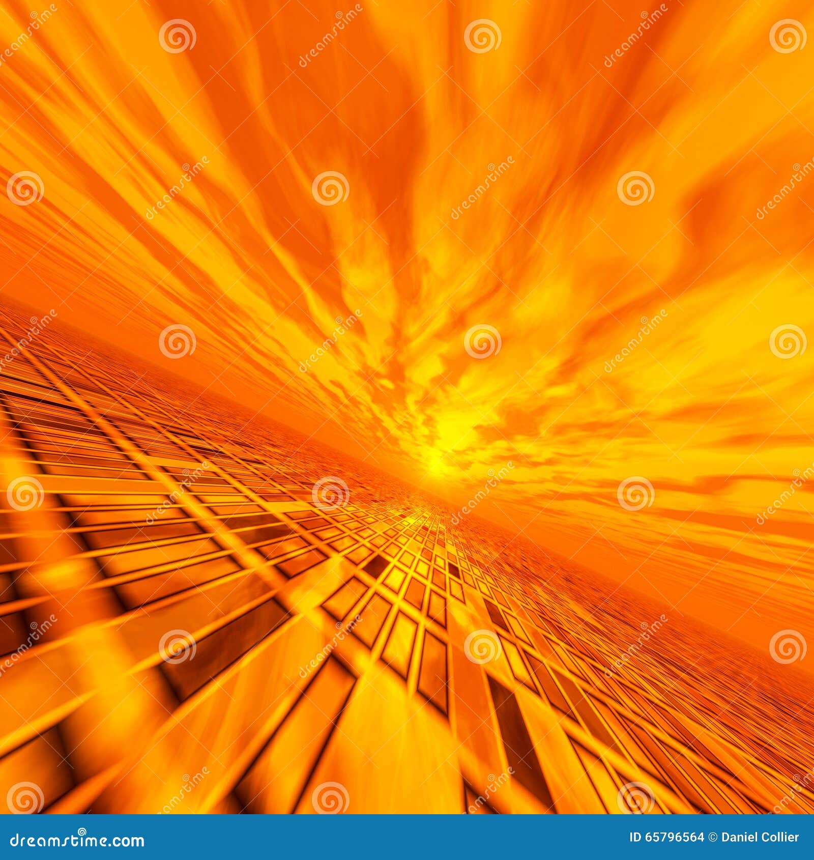 Red Fire Grid Horizon stock illustration. Illustration of distant ...