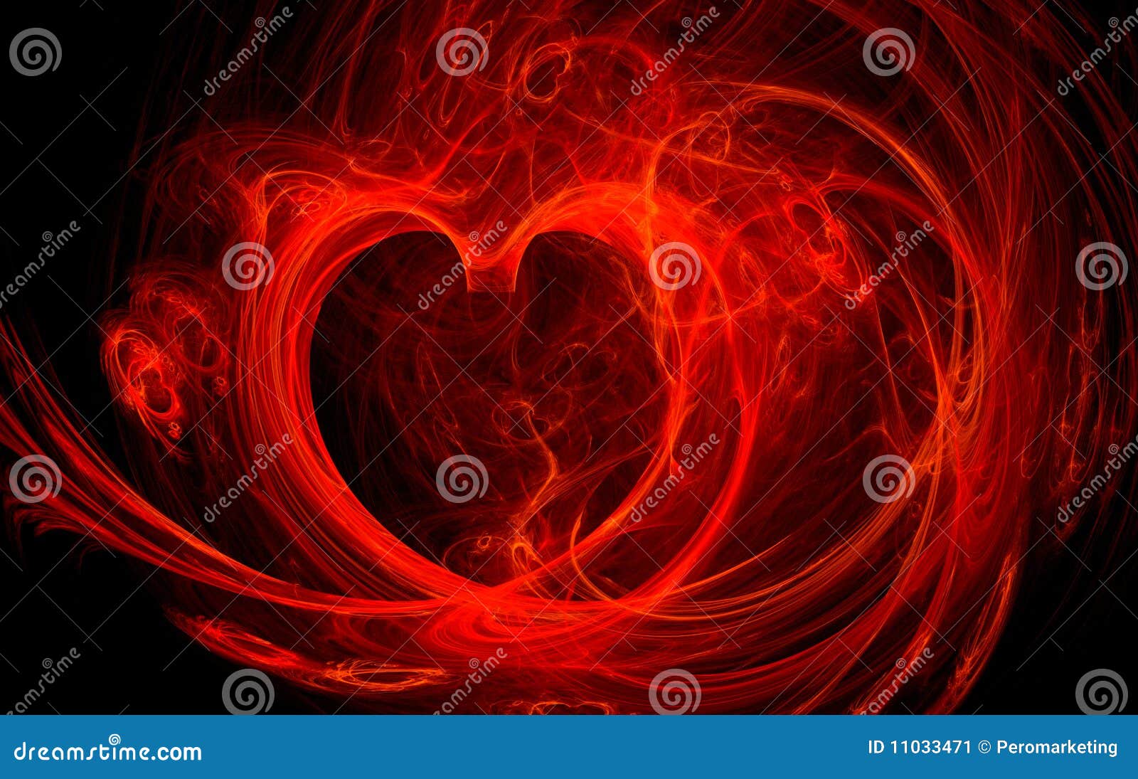 Red fire heart stock illustration. Illustration of decoration - 11033471