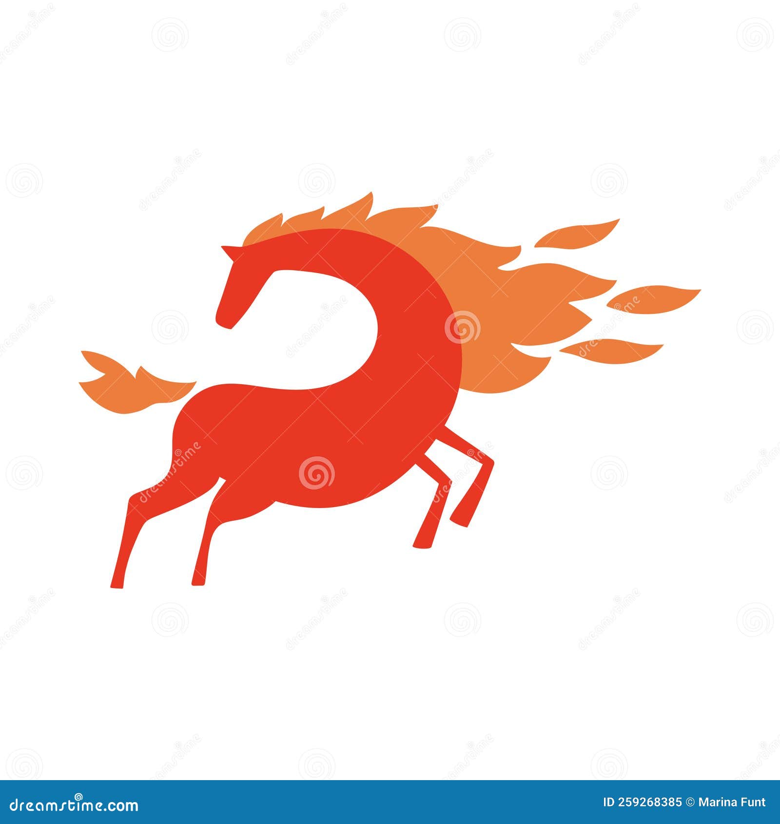 Red Fire Horse Icon. a Simple Folklore Icon with a Mare and a Fiery ...