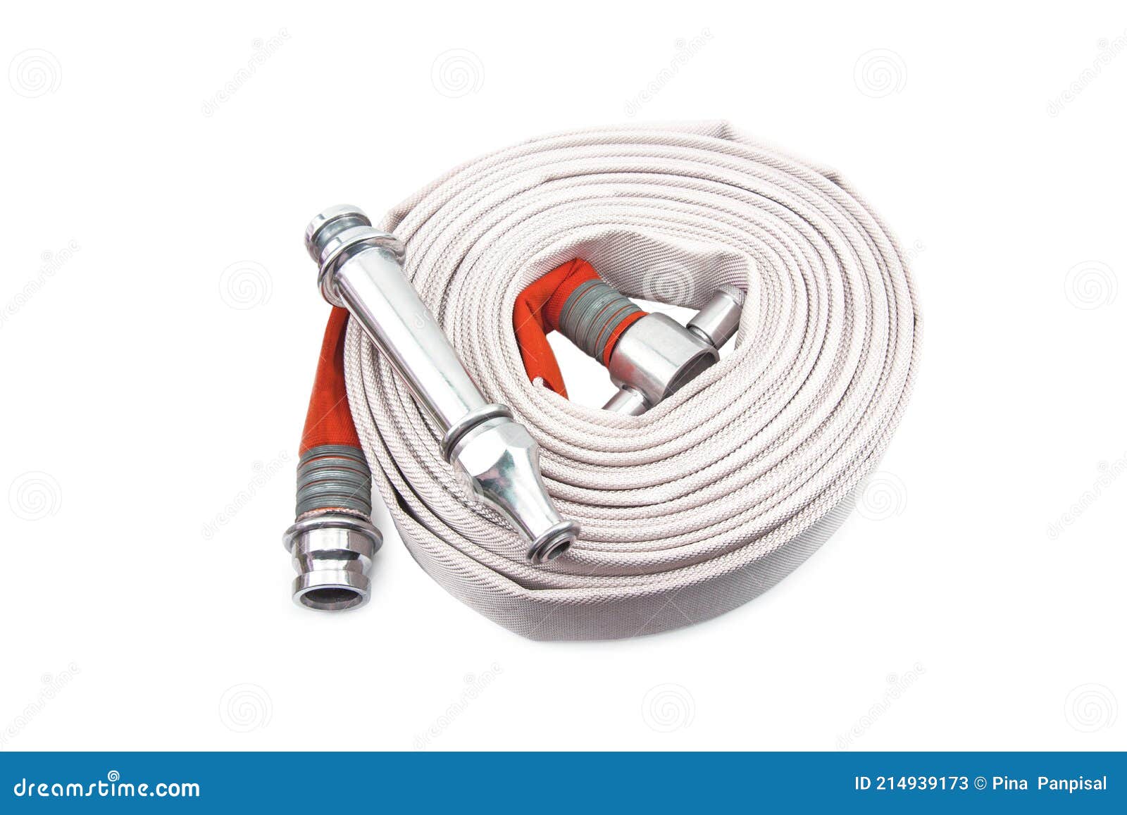Red Fire Hose Coil Isolated on the White Background Stock Image - Image ...