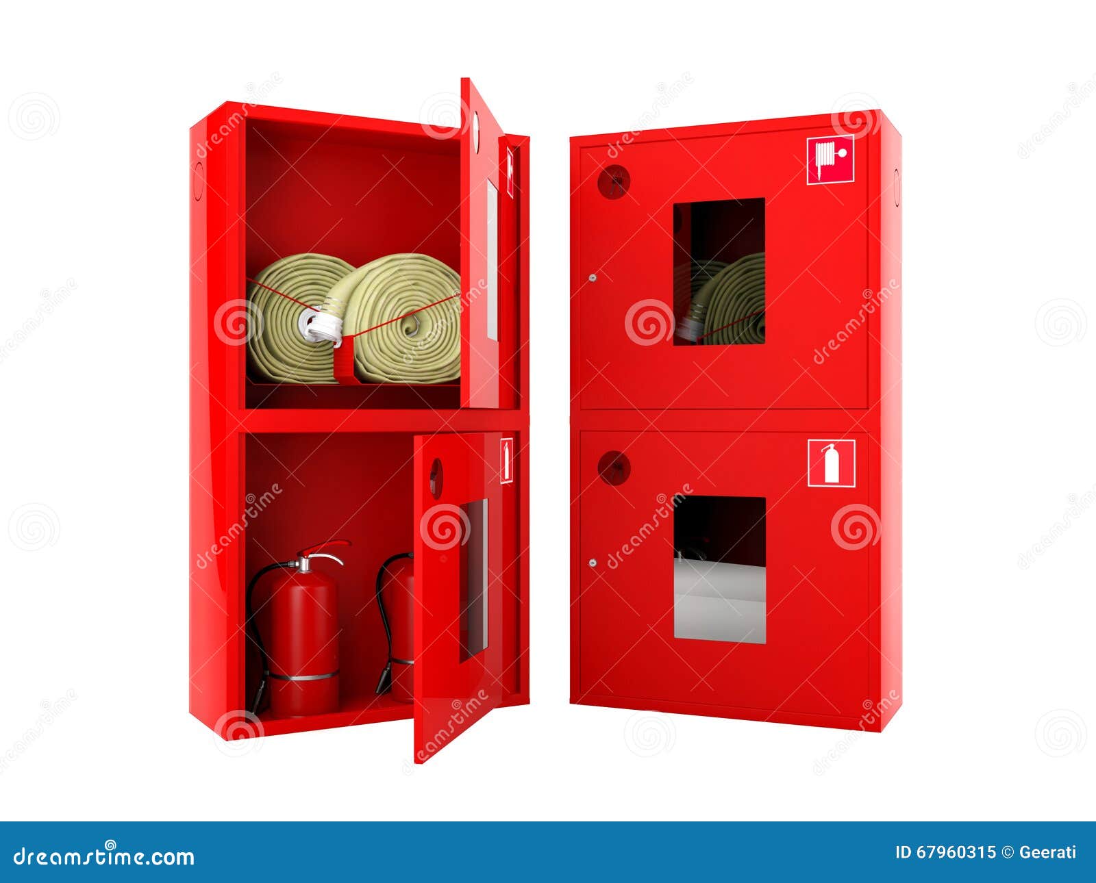 Cabinets Of Fire Protection Set Is Settled With The Emergency Fire ...