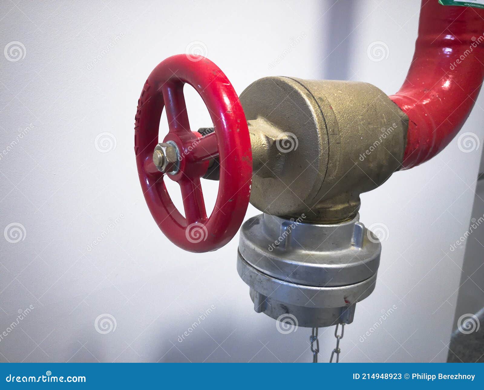 Hose Valve For Fire Protection Equipment Mounted From Building. Stock ...