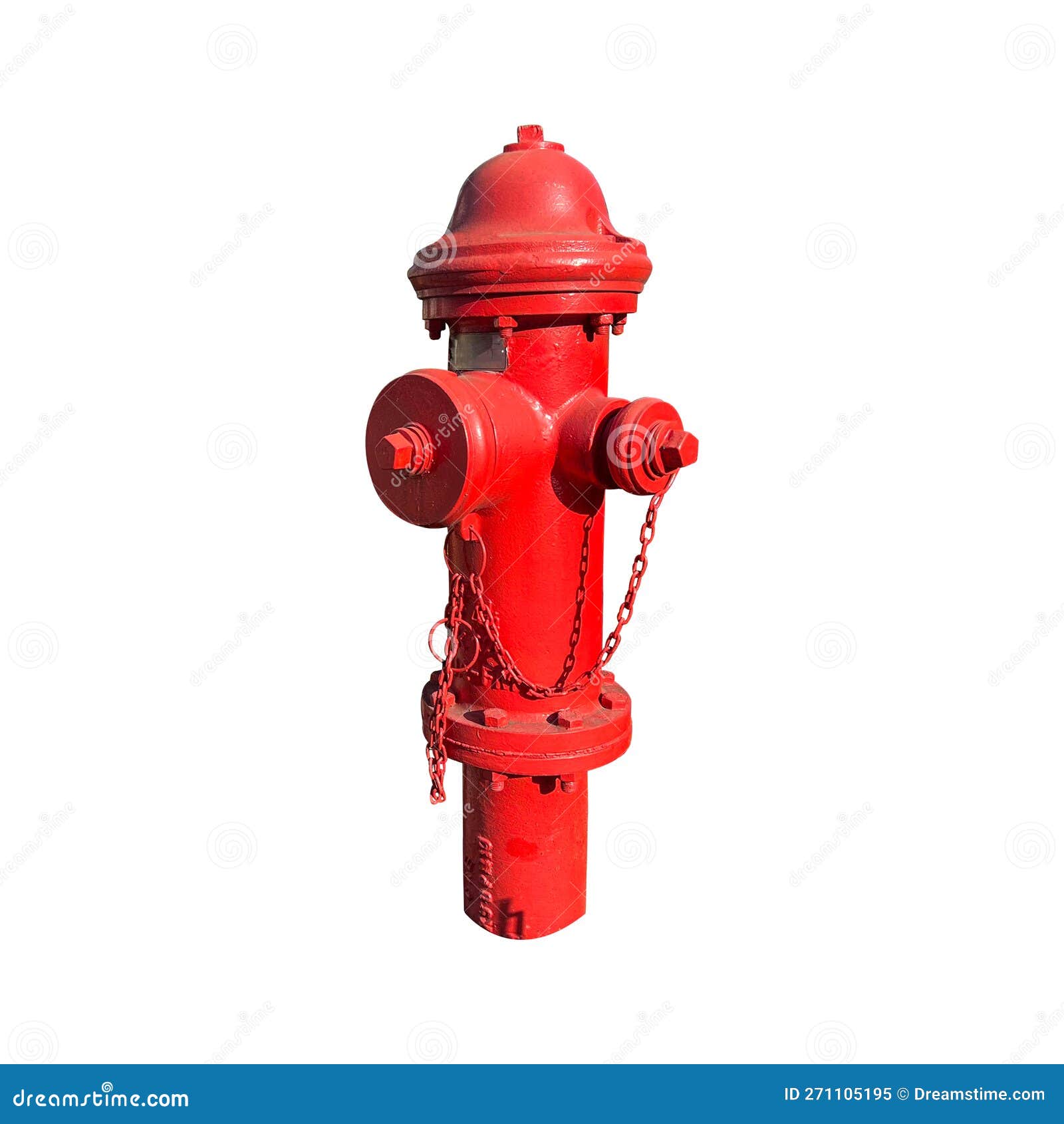 Red Fire Hydrant with a Chain. Isolate on White Background Stock Image ...