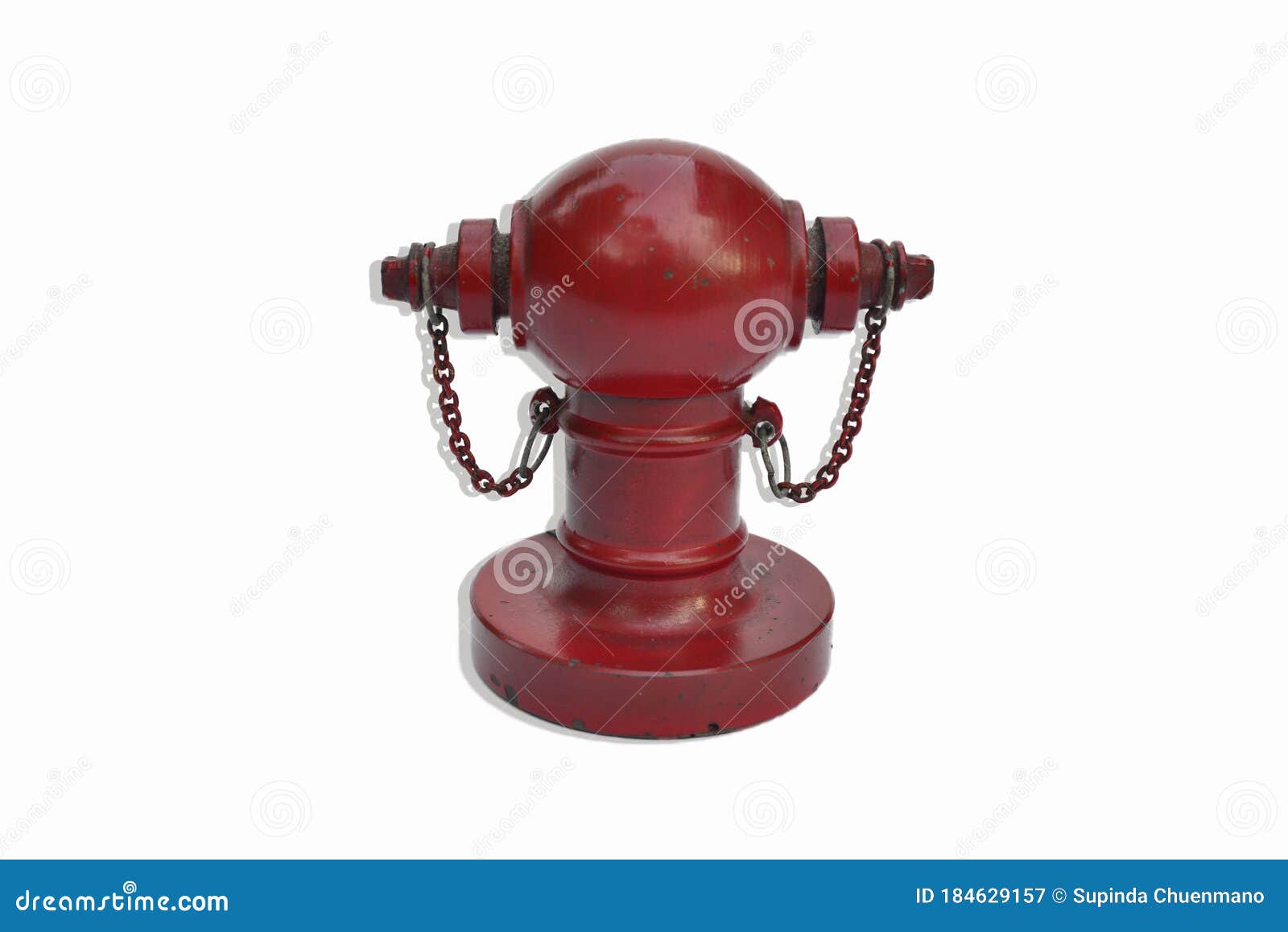 Red Fire Hydrant with a Chain, Isolated on White Background Stock Image ...