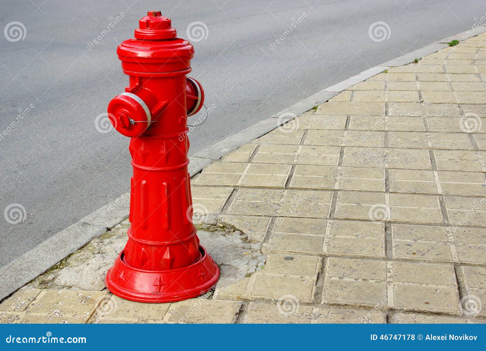 Red Fire Hydrant stock photo. Image of walkway, valve - 46747178