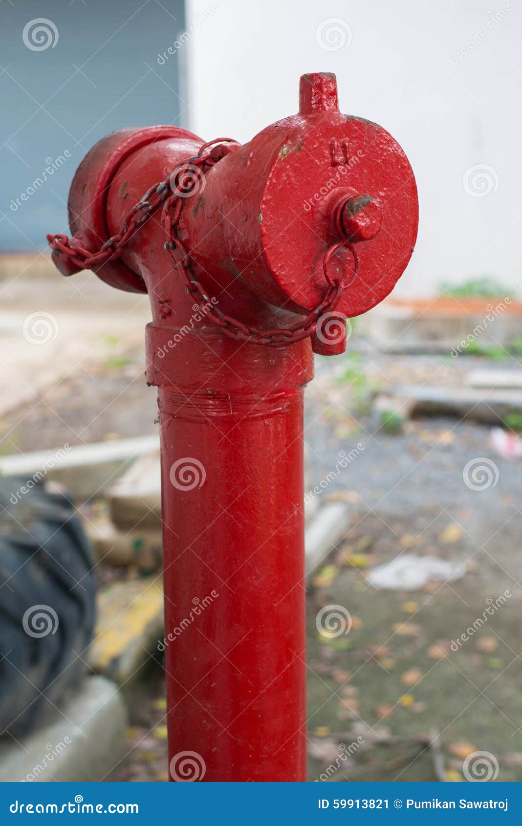 Red Fire Hydrant on City Roadside Stock Image - Image of equipment ...