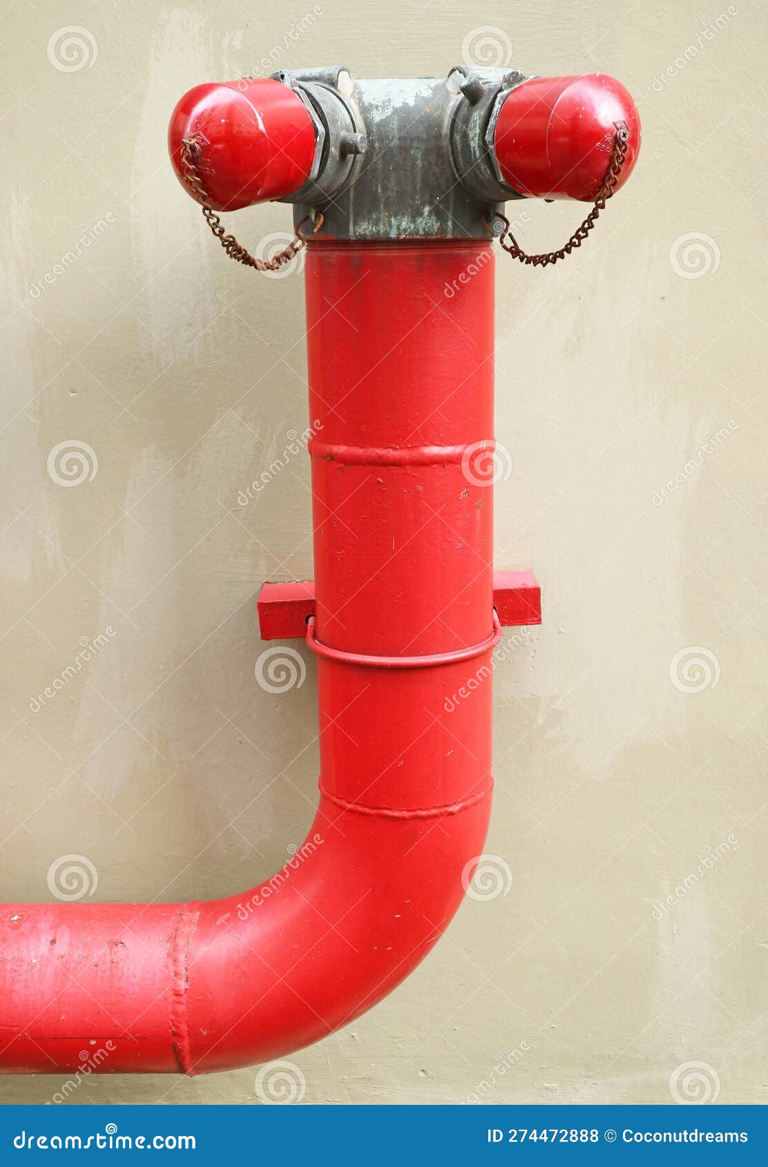 Red Fire Hydrant on the Concrete Wall Stock Photo - Image of hydrant ...