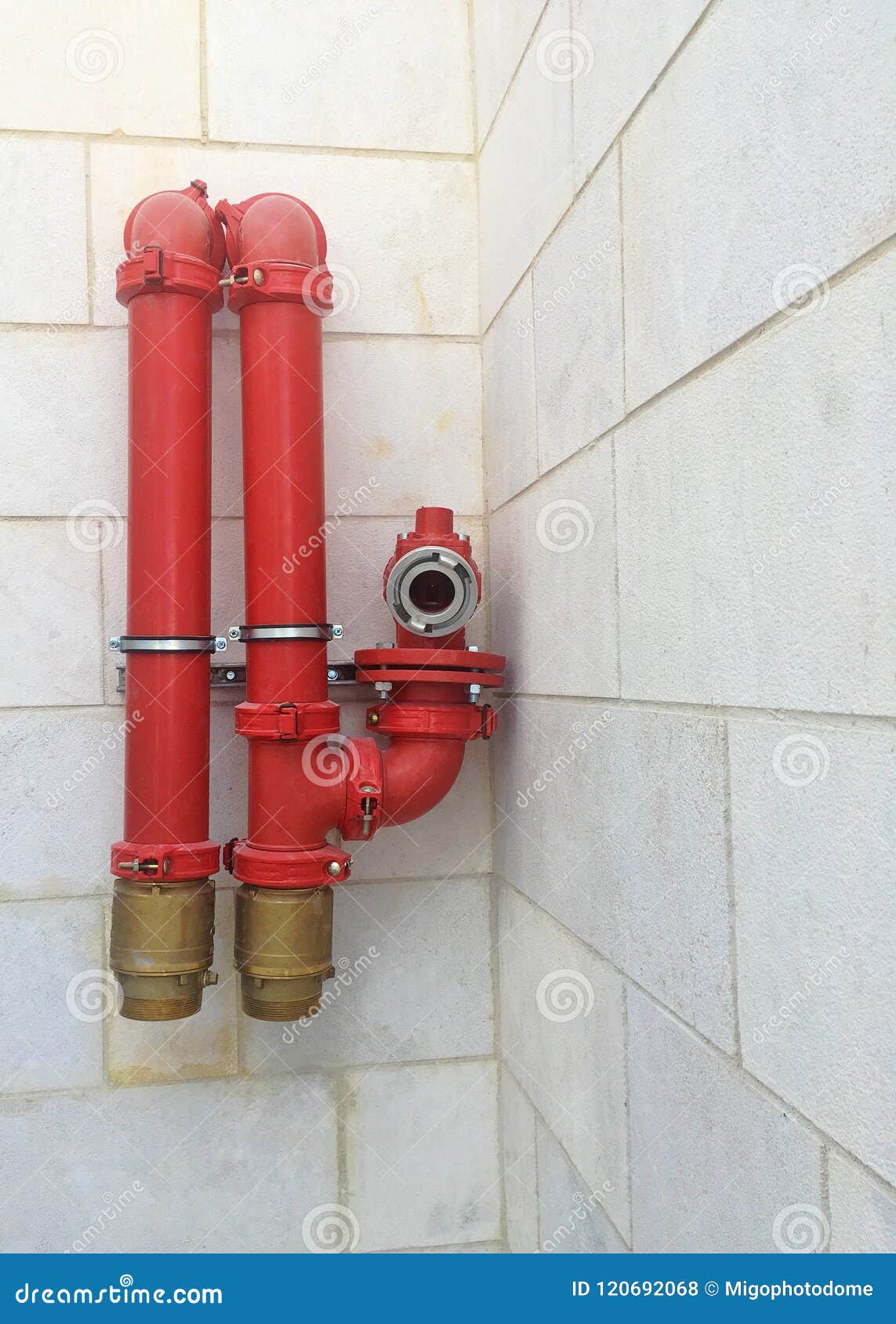 Fire hidrants on the wall stock photo. Image of fireman - 120692068