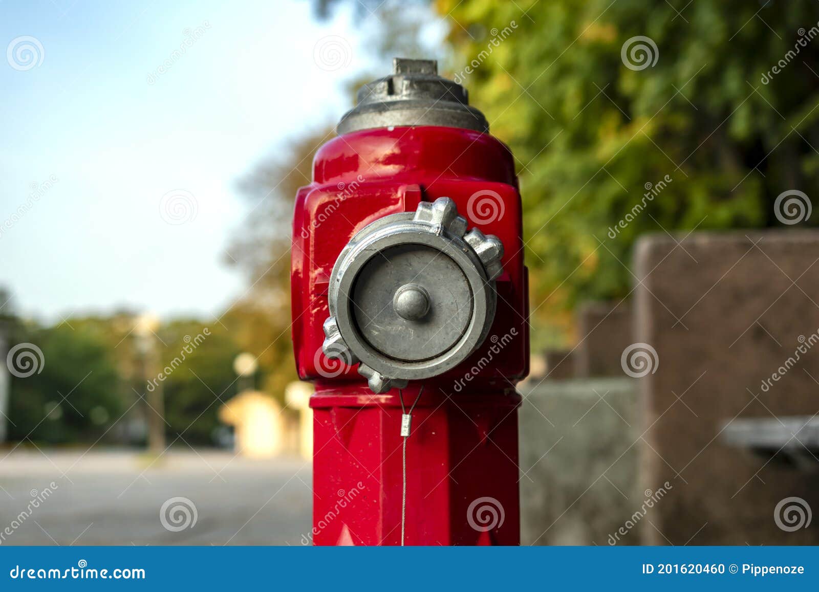 Red Fire Hydrant in Europe. Stock Photo - Image of green, response ...